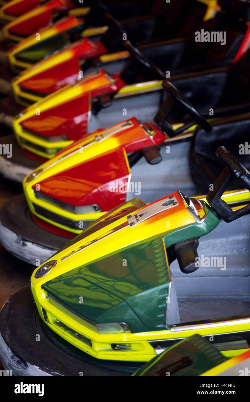 Dodgem cars, side by side, fair, public festival, event, fair, bustle ...