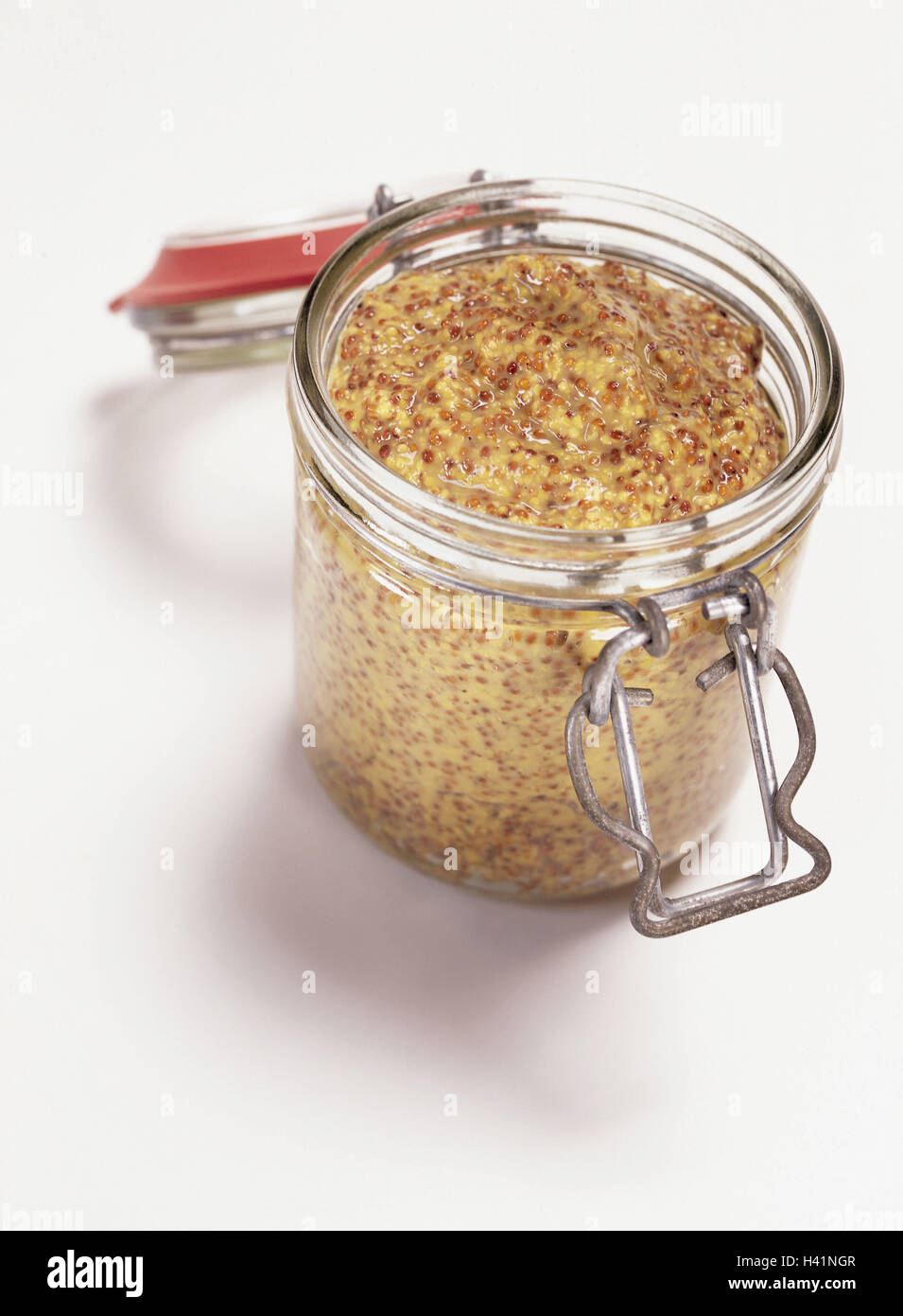Preserving jar, mustard, coarse grained mustard glass, preserving jar ...