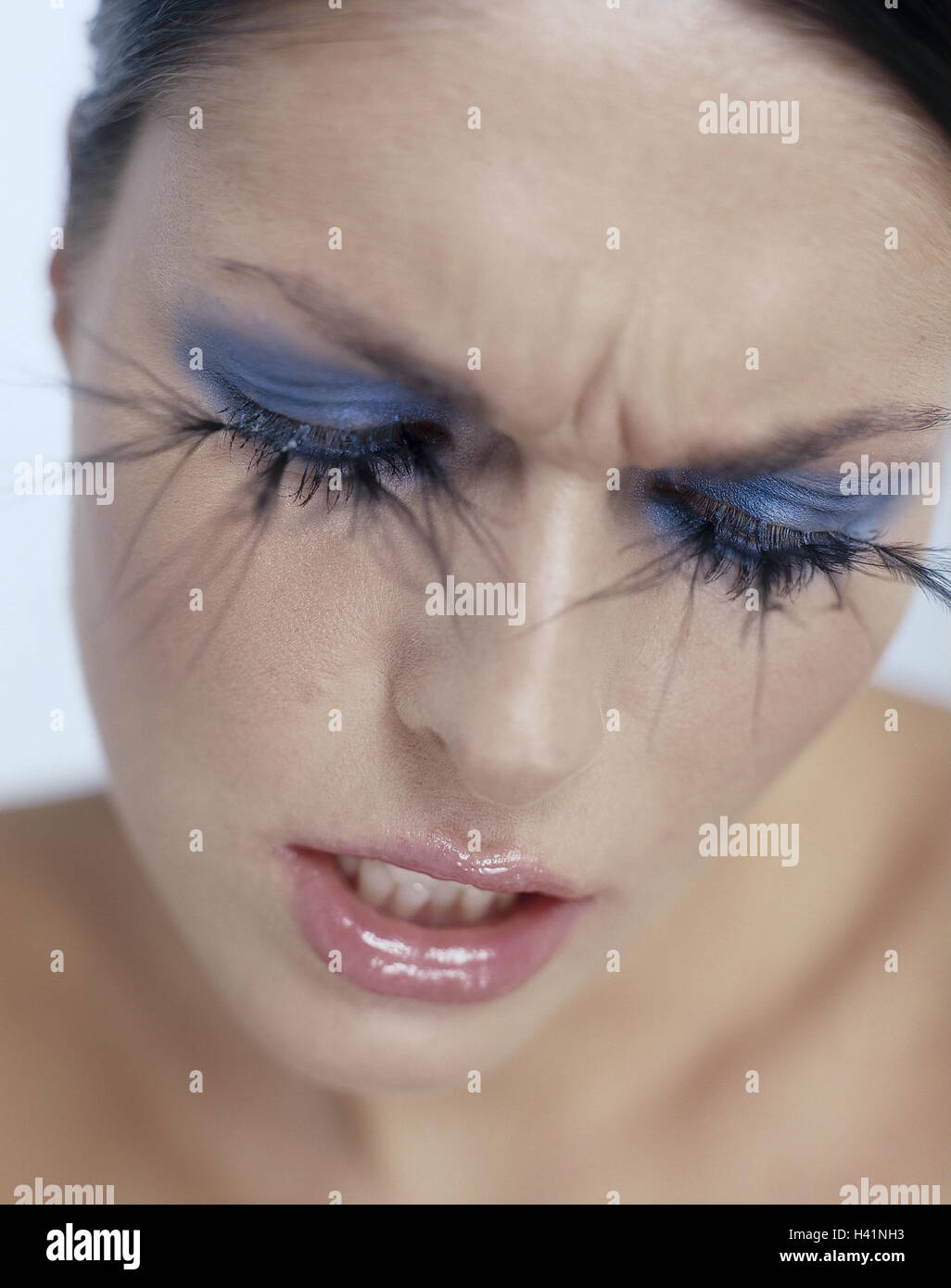 Woman, young, ocular make-up, extravagant, eyelashes, portrait, women's ...