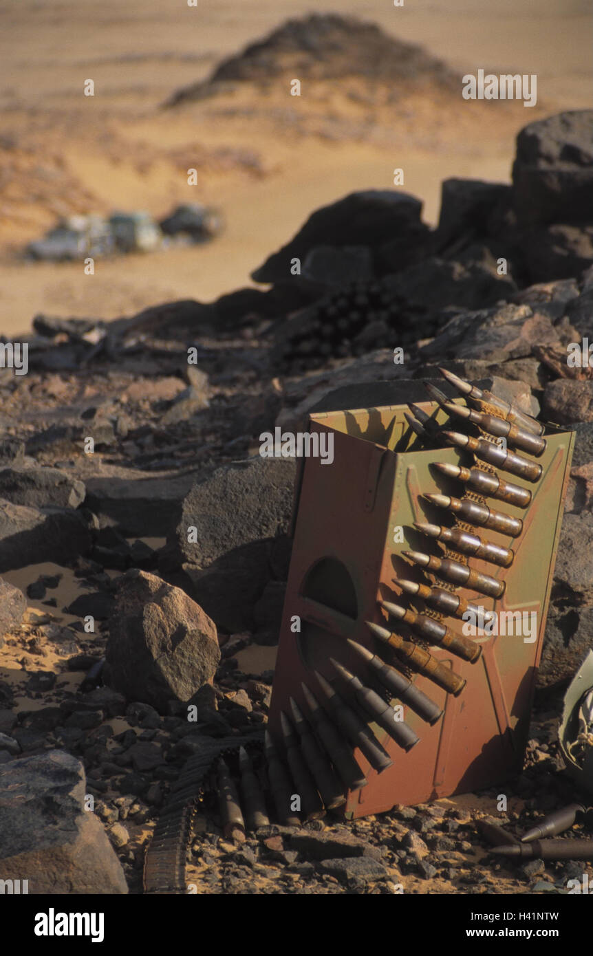 Chad, Borkou, wadi Doum, military base, rock, gun ammunition Central ...