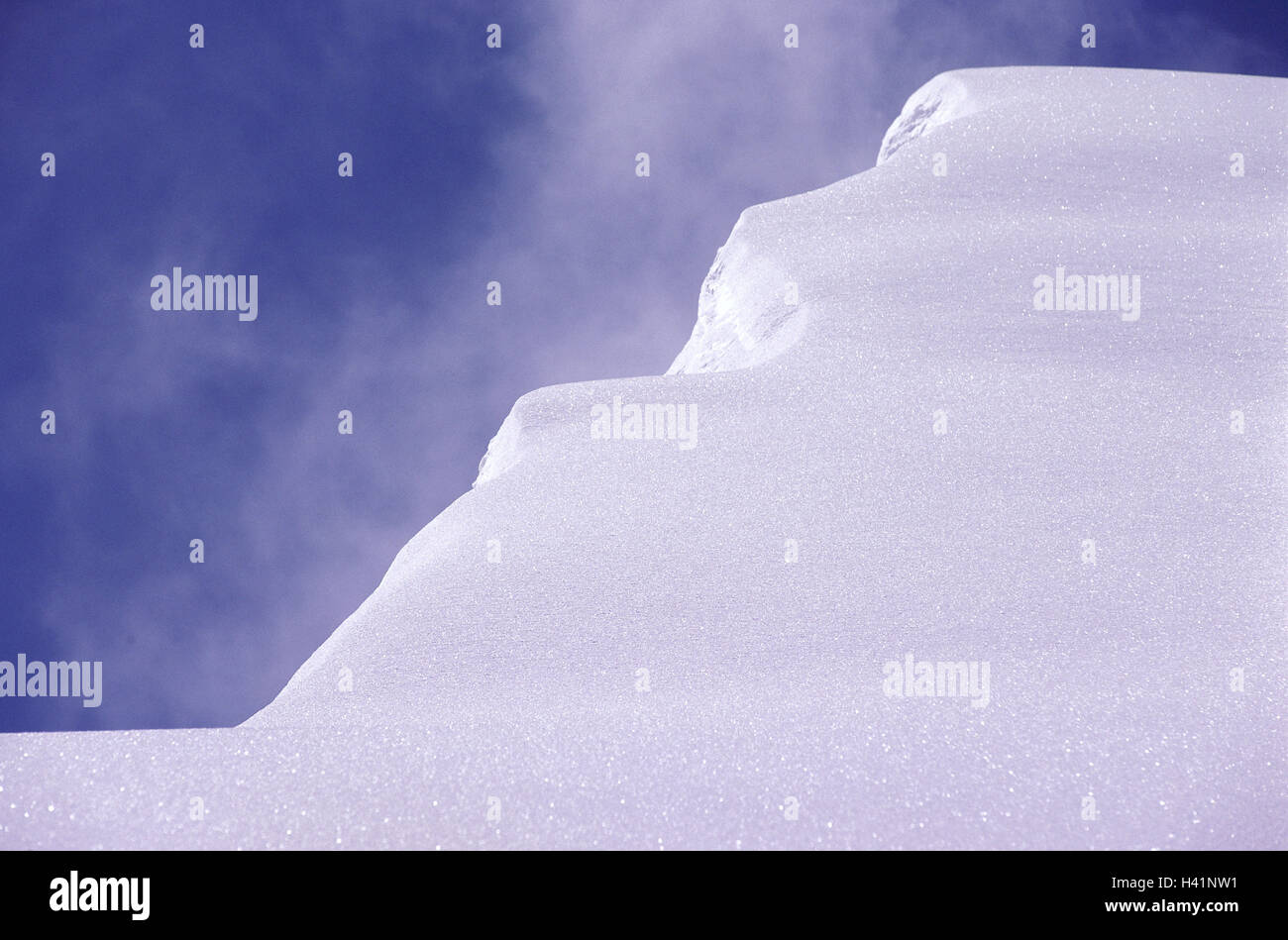 Mountain, burr, snow edge, Verwehungen, wind neck line, crest, crest ...