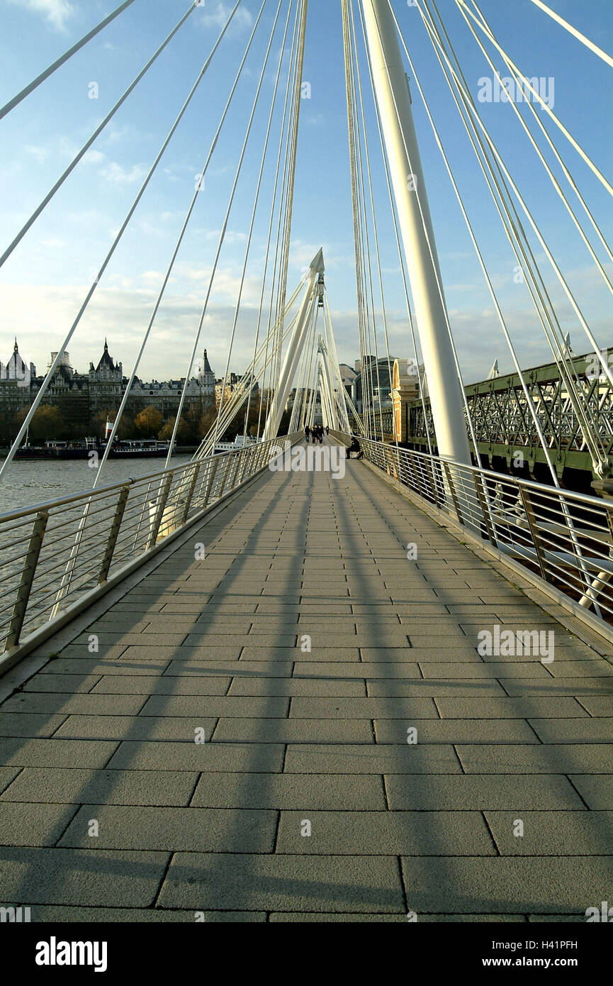 Great Britain, England, London, Hunger Ford bridge, Thames, Europe ...