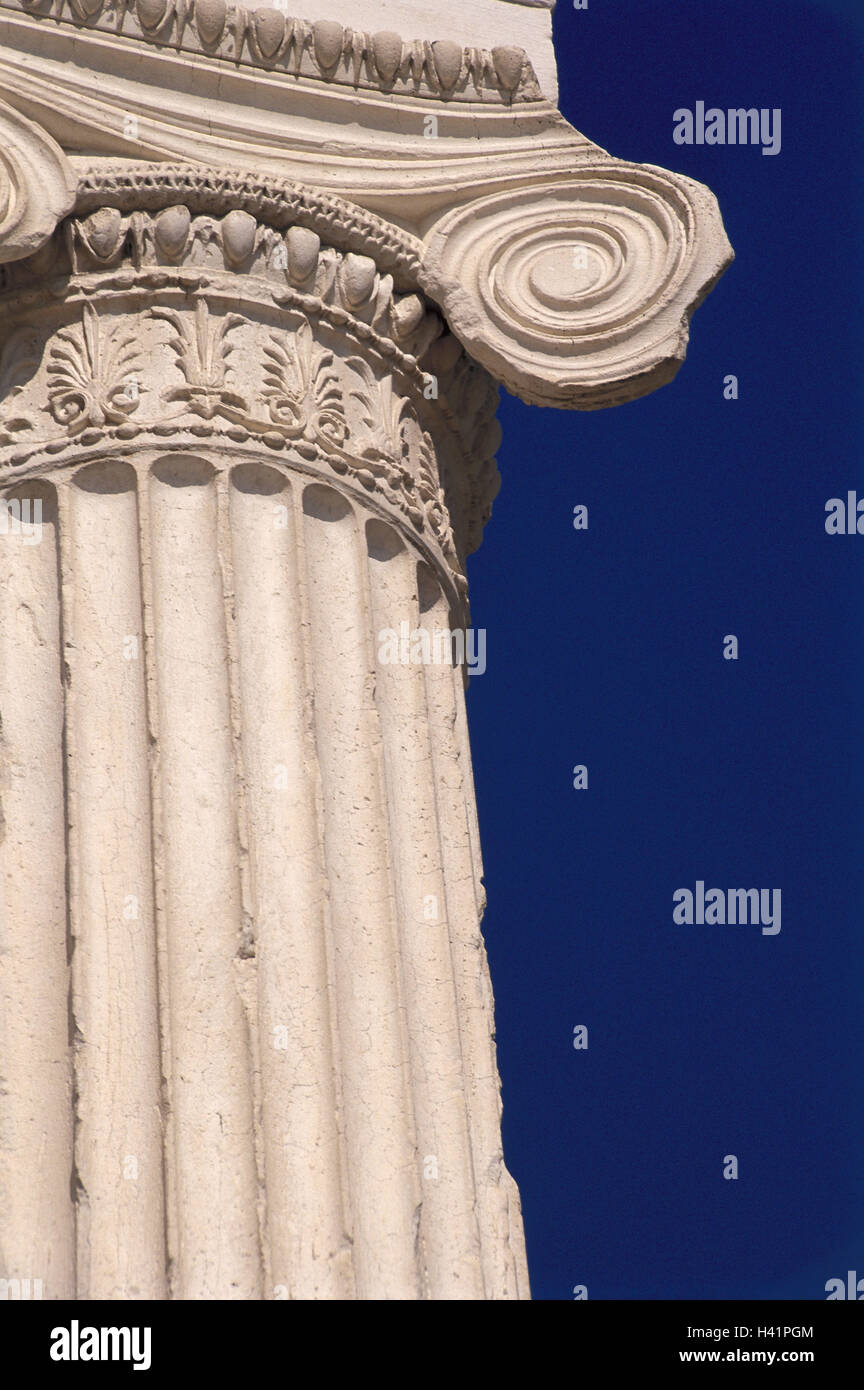 Ionian pillar, detail, prop, stone pillar, scrolls, capital ...
