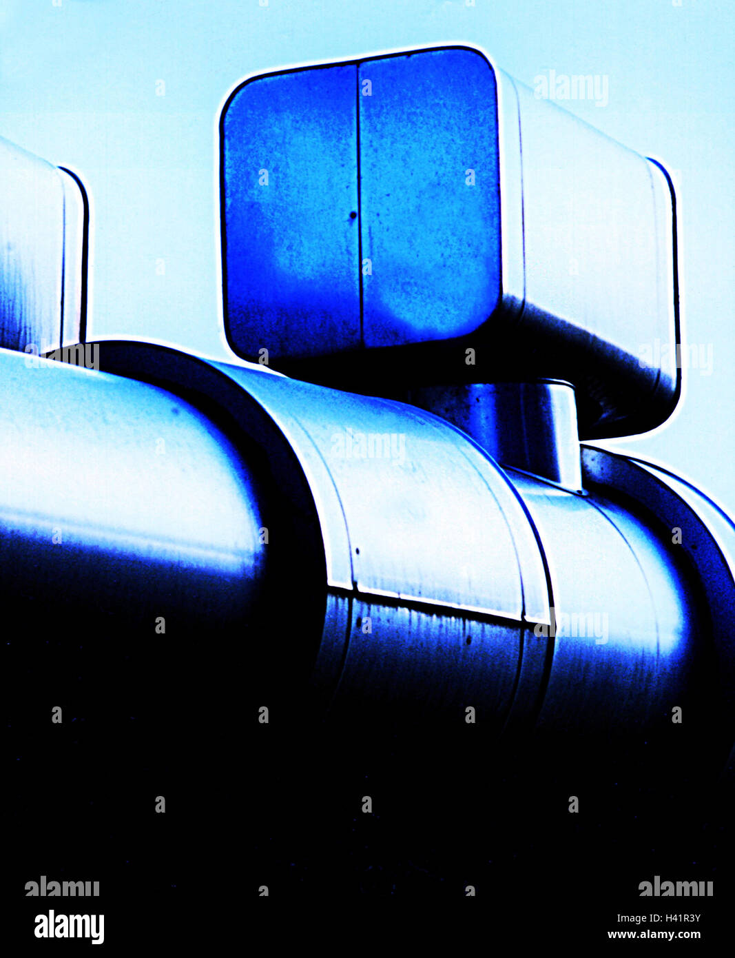 District heating heat supply station, detail, monochrome, district ...