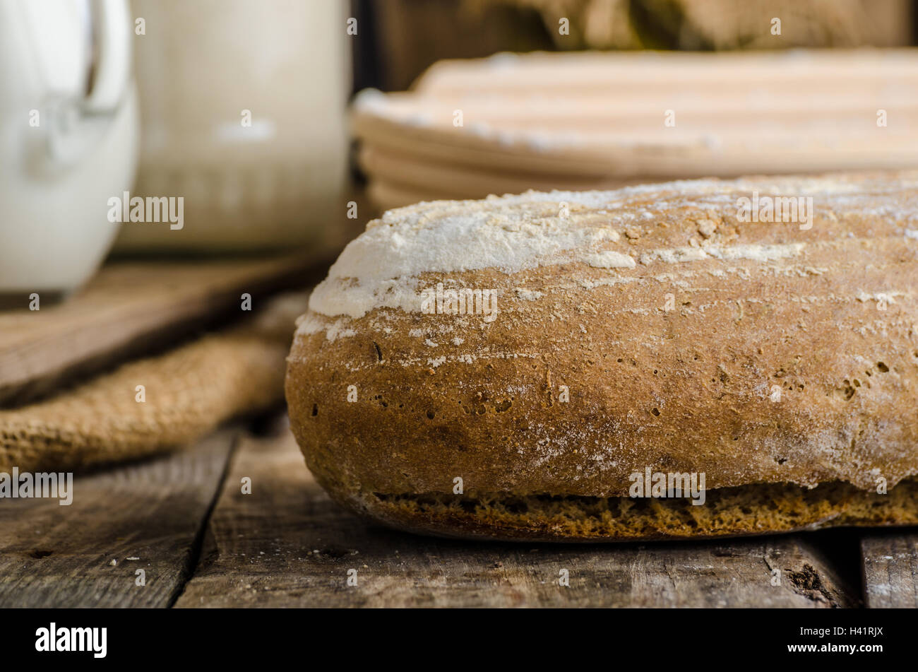Sourdough bread with beer, delicious and very simple bread Stock Photo ...