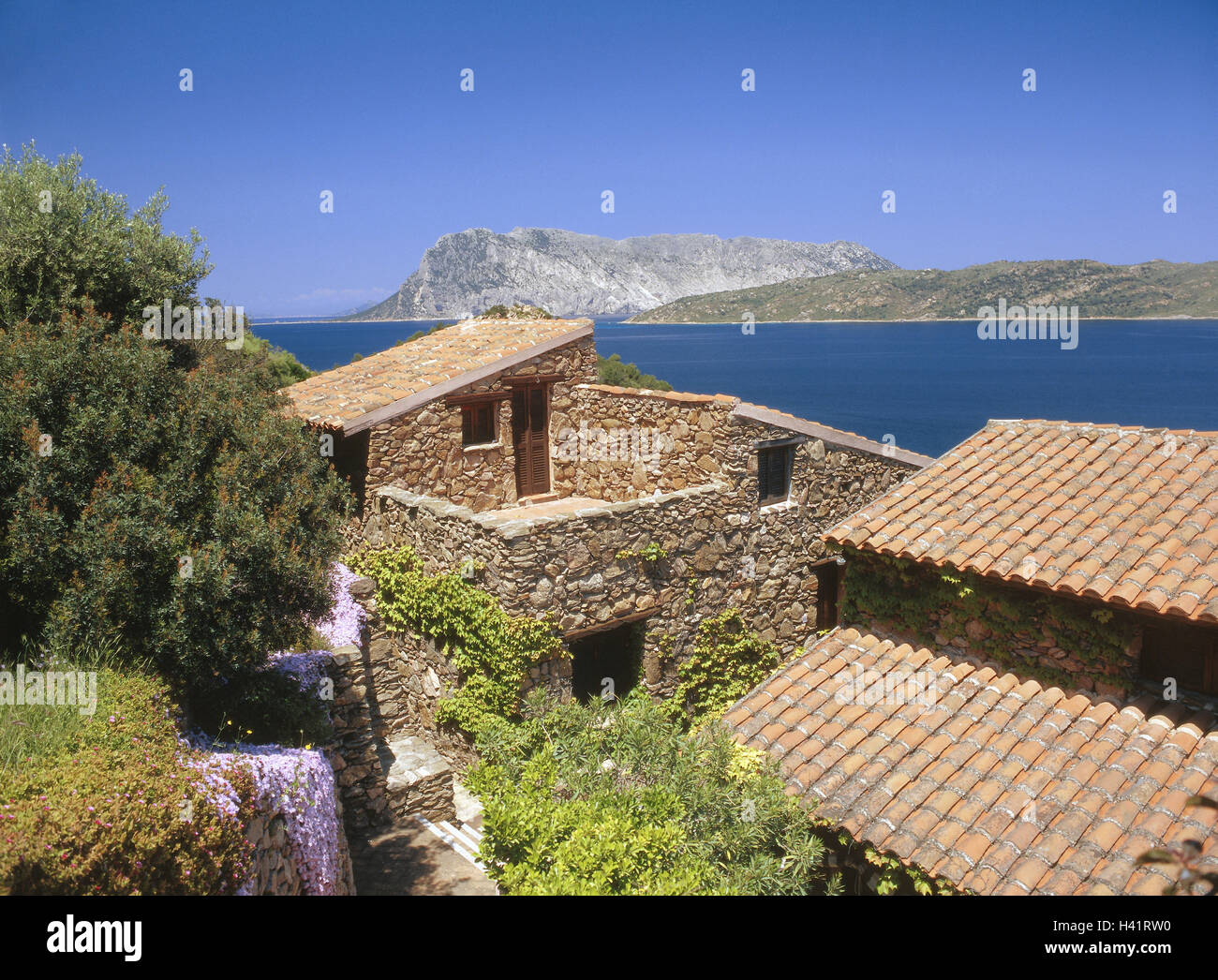 Italy, Sardinia, Capo coda Cavallo, coast, stone houses, Europe ...