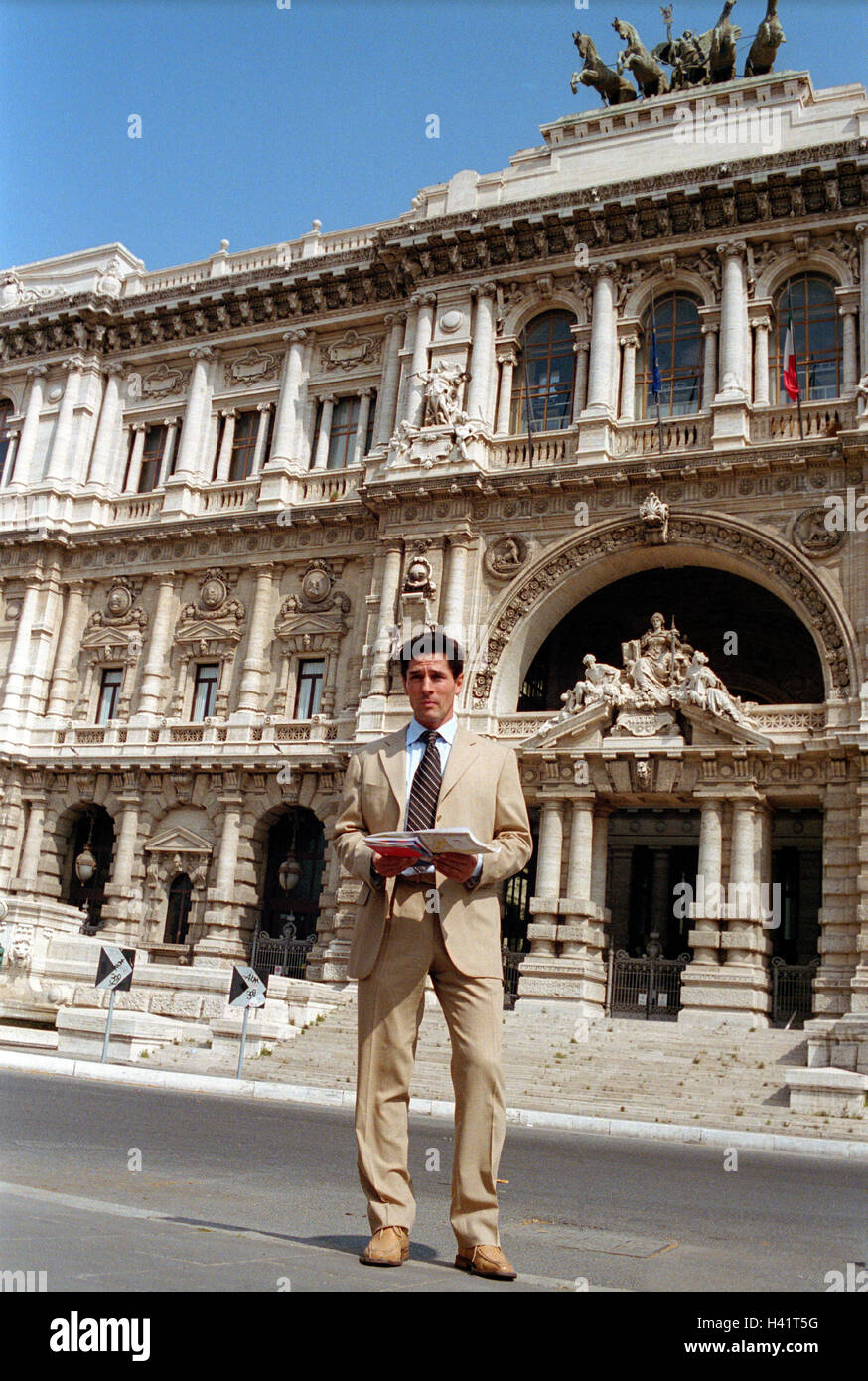 Italy, Rome, law courts, detail, man, suit, city map, sightseeing ...