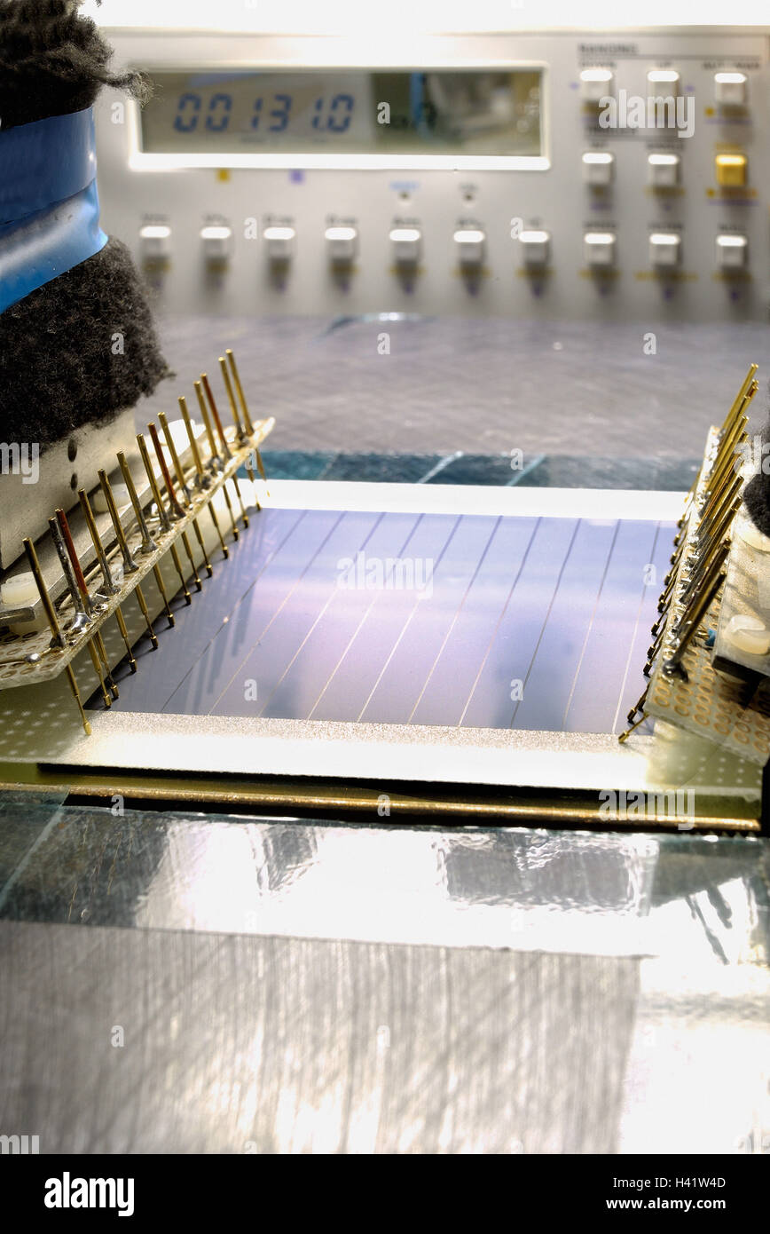 Solar simulator measuring station, C sharp solar cells, detail, solar ...