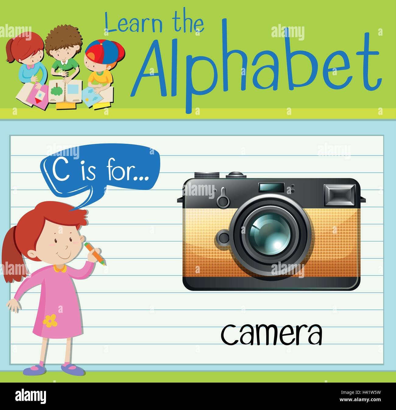 Flashcard letter C is for camera illustration Stock Vector Image & Art ...