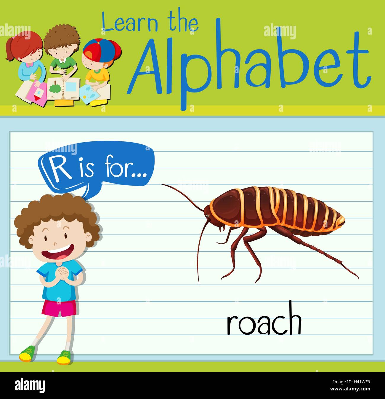Flashcard letter R is for roach illustration Stock Vector Image & Art ...