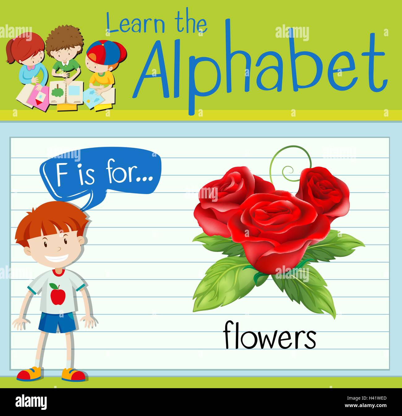 Flashcard letter R is for flowers illustration Stock Vector Image & Art ...