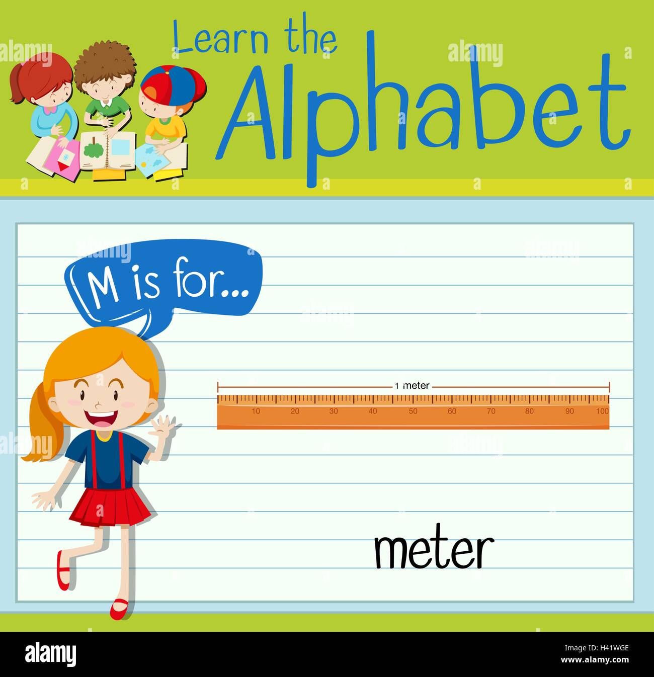 Flashcard letter M is for meter illustration Stock Vector Image & Art ...