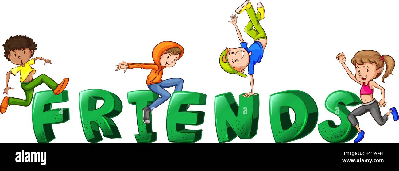 Font design for word friends illustration Stock Vector Image & Art - Alamy