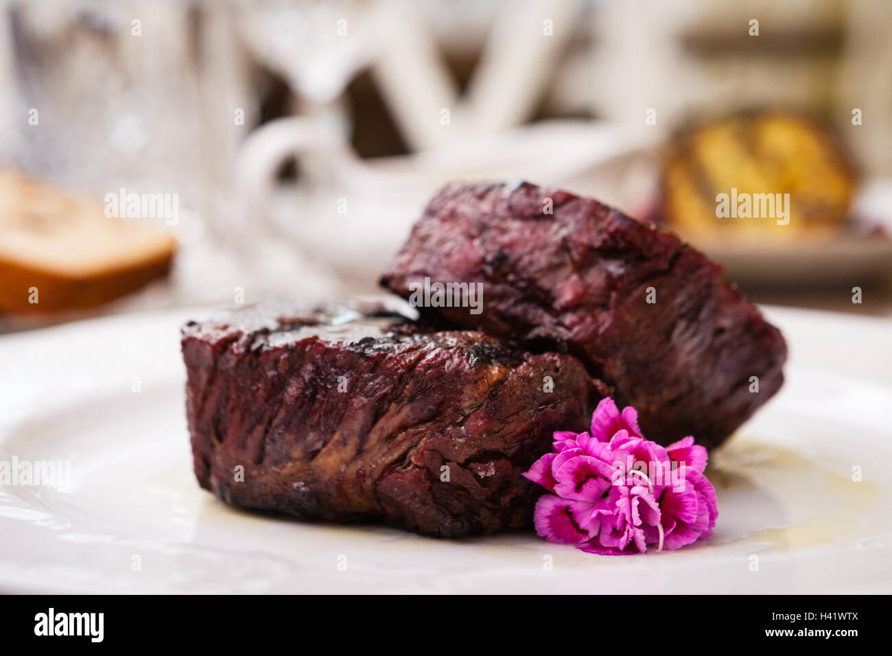 Filet mignon meal Stock Photo - Alamy