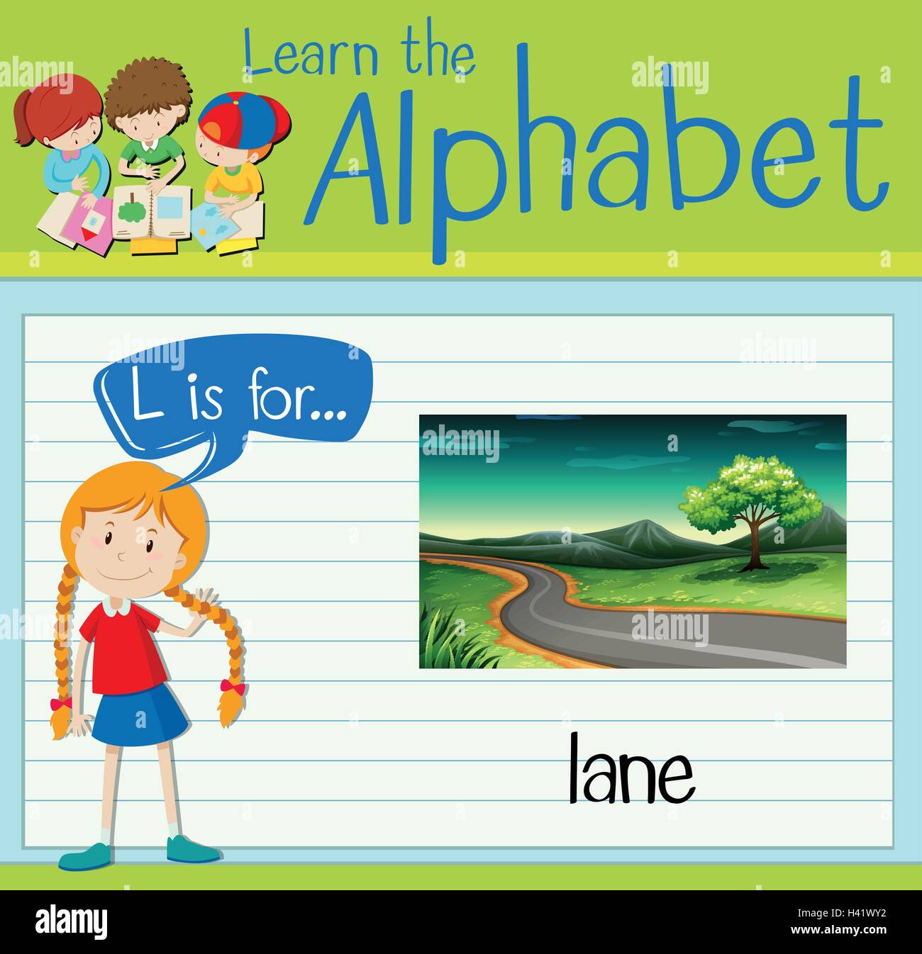 Flashcard letter L is for lane illustration Stock Vector Image & Art ...