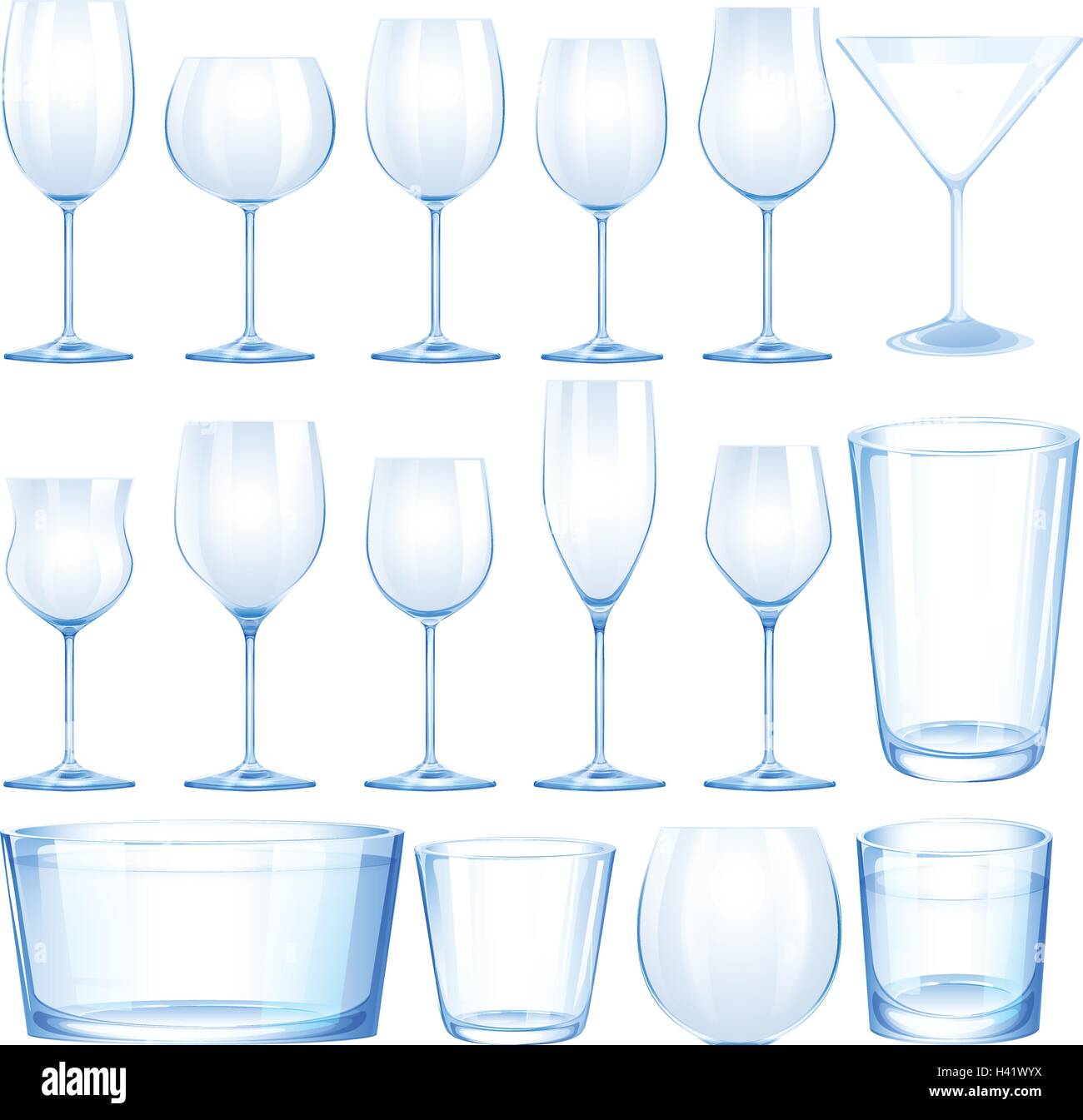 White wine water glasses Stock Vector Images - Alamy