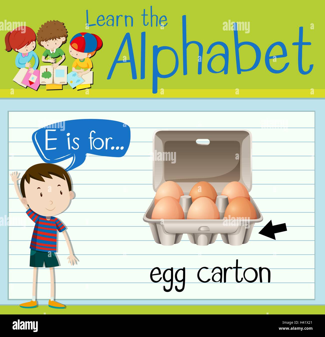 Flashcard letter E is for egg illustration Stock Vector Image & Art - Alamy