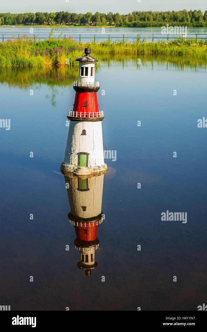 Lighthouse in pond, Lulea, Sweden Stock Photo - Alamy