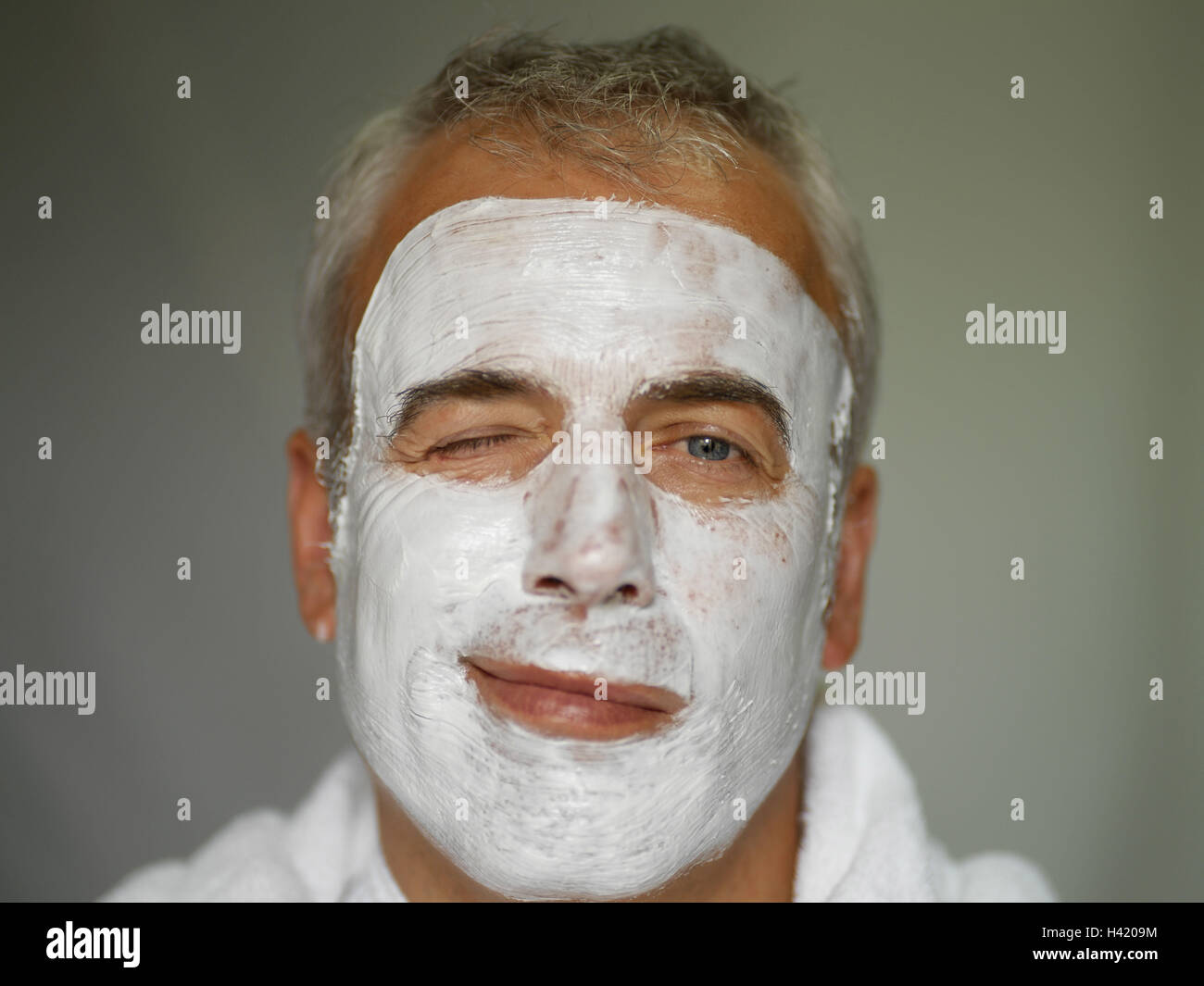 Man, wink, grey-haired, middle old person, mask, portrait, Senior, old ...