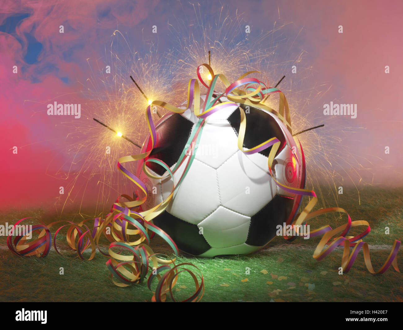 Football, sparklers, burns, Streamers, Art lawns, lawns, ball, leather ...