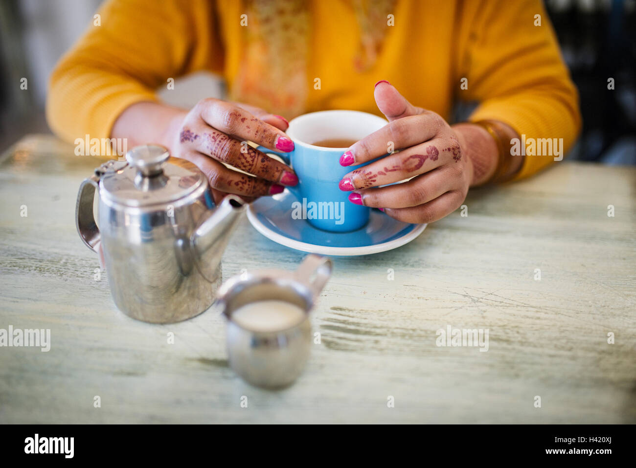 Asian 50 years mature woman coffee cafe hi-res stock photography and ...