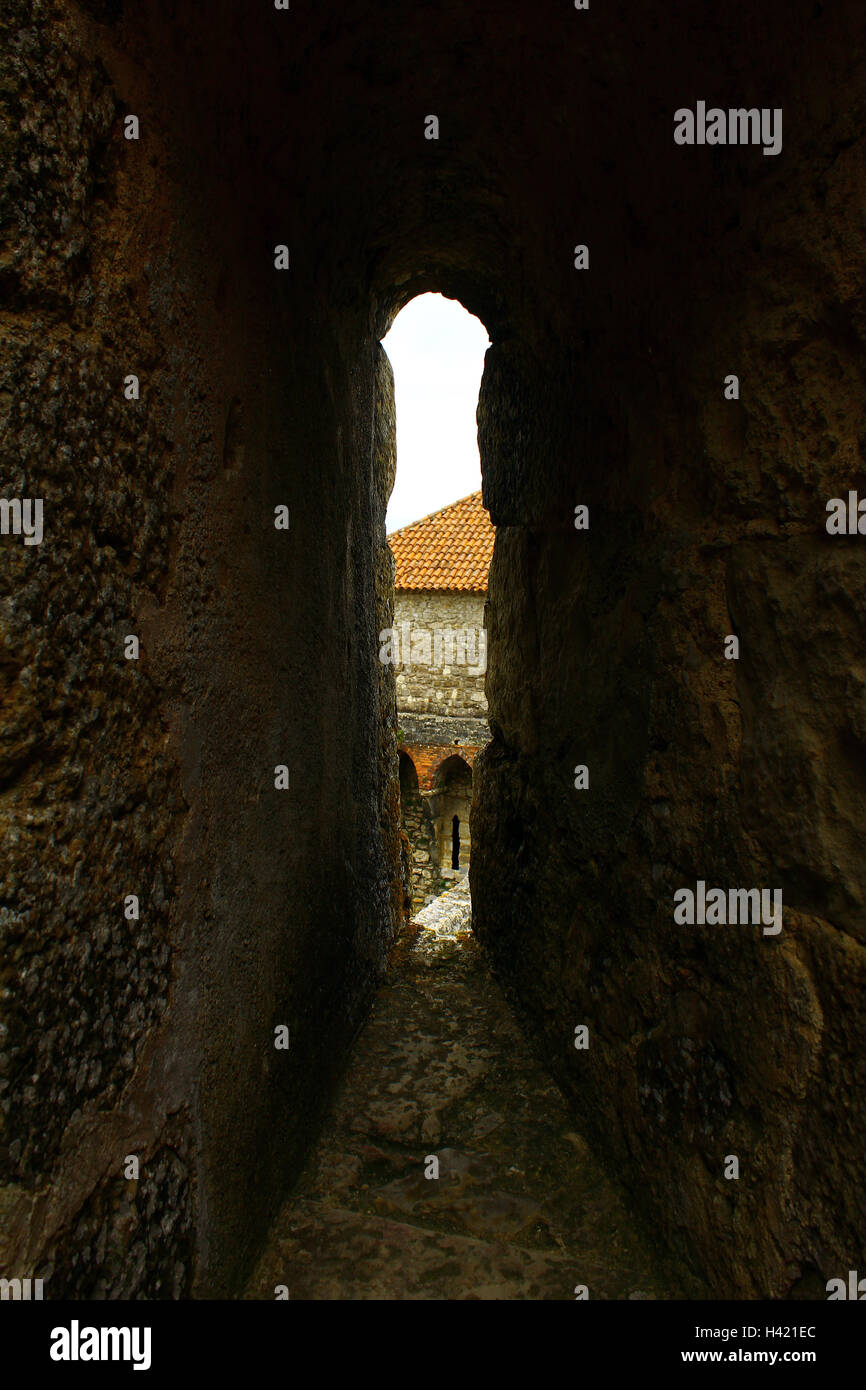 Arrow hole, Porto de Mos, Portugal Stock Photo - Alamy