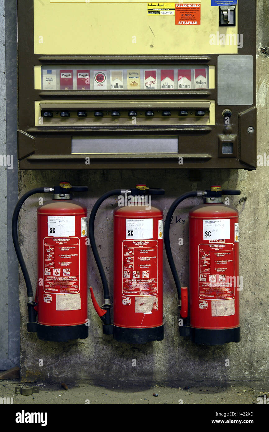 Cigarette automat, fire extinguisher, machine, sales, cigarettes, smoke ...