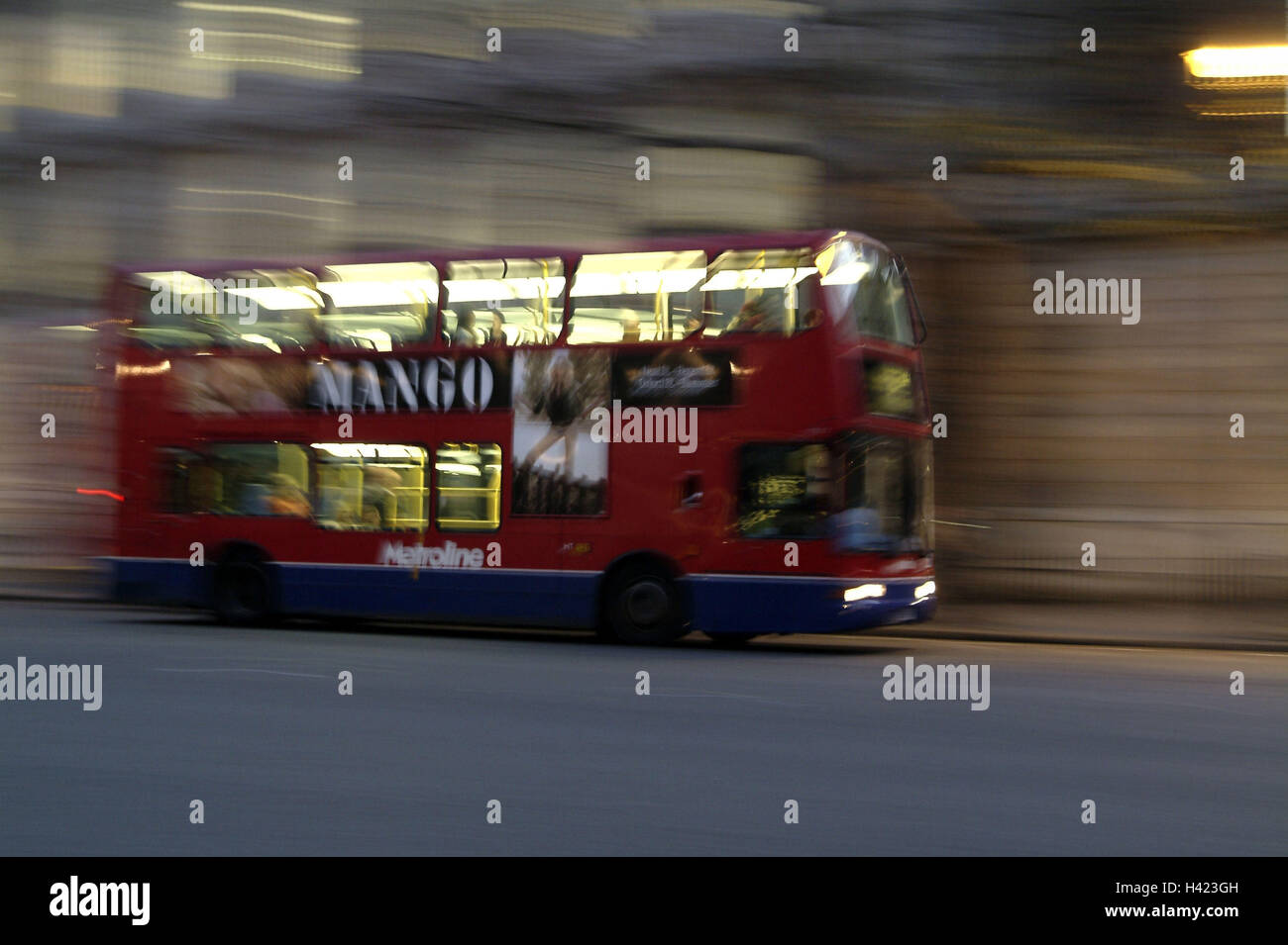 Great Britain, England, London, Double-decker bus, red, blurred, Speed ...