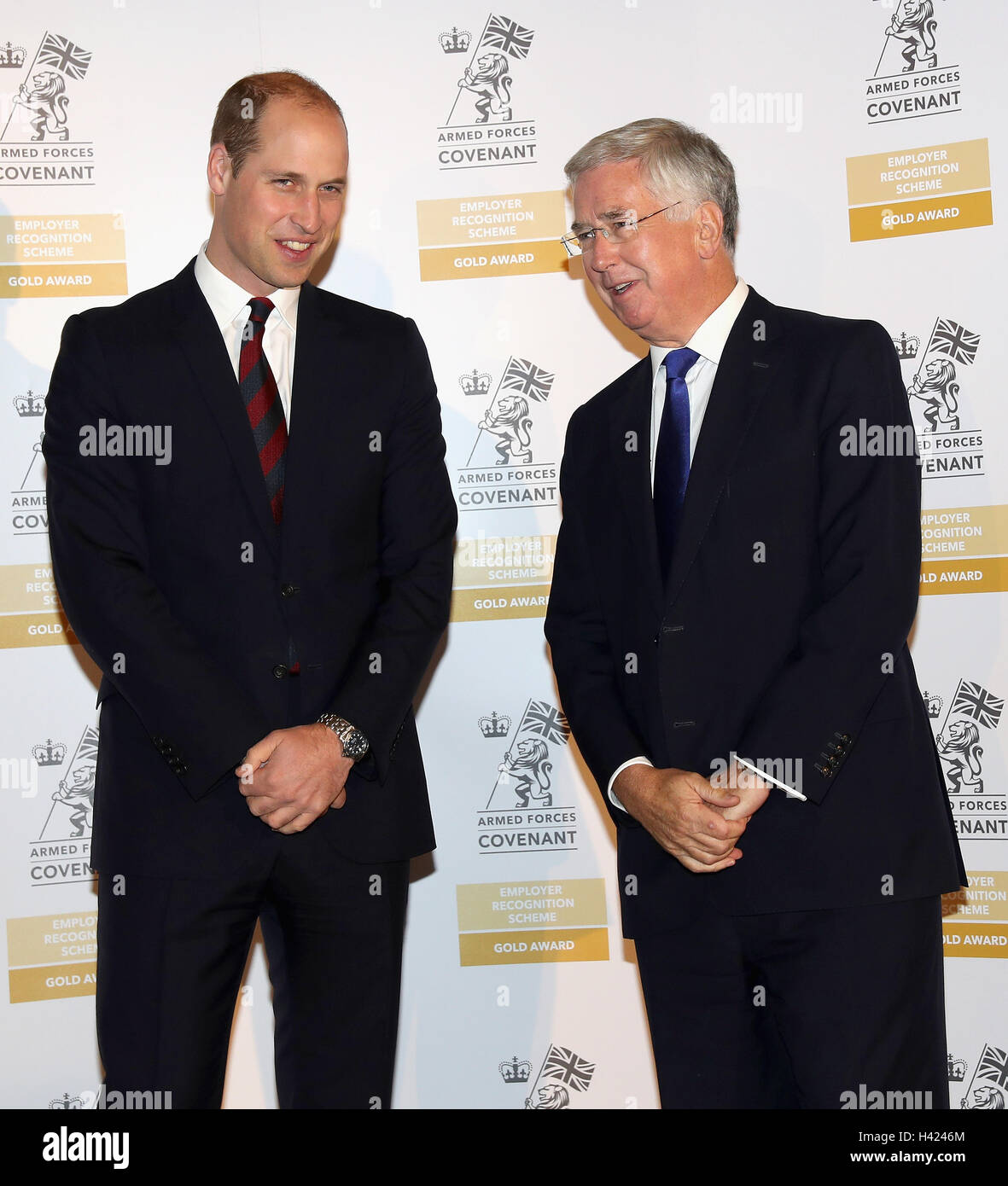 The Duke of Cambridge and Defence Secretary Sir Michael Fallon attend ...