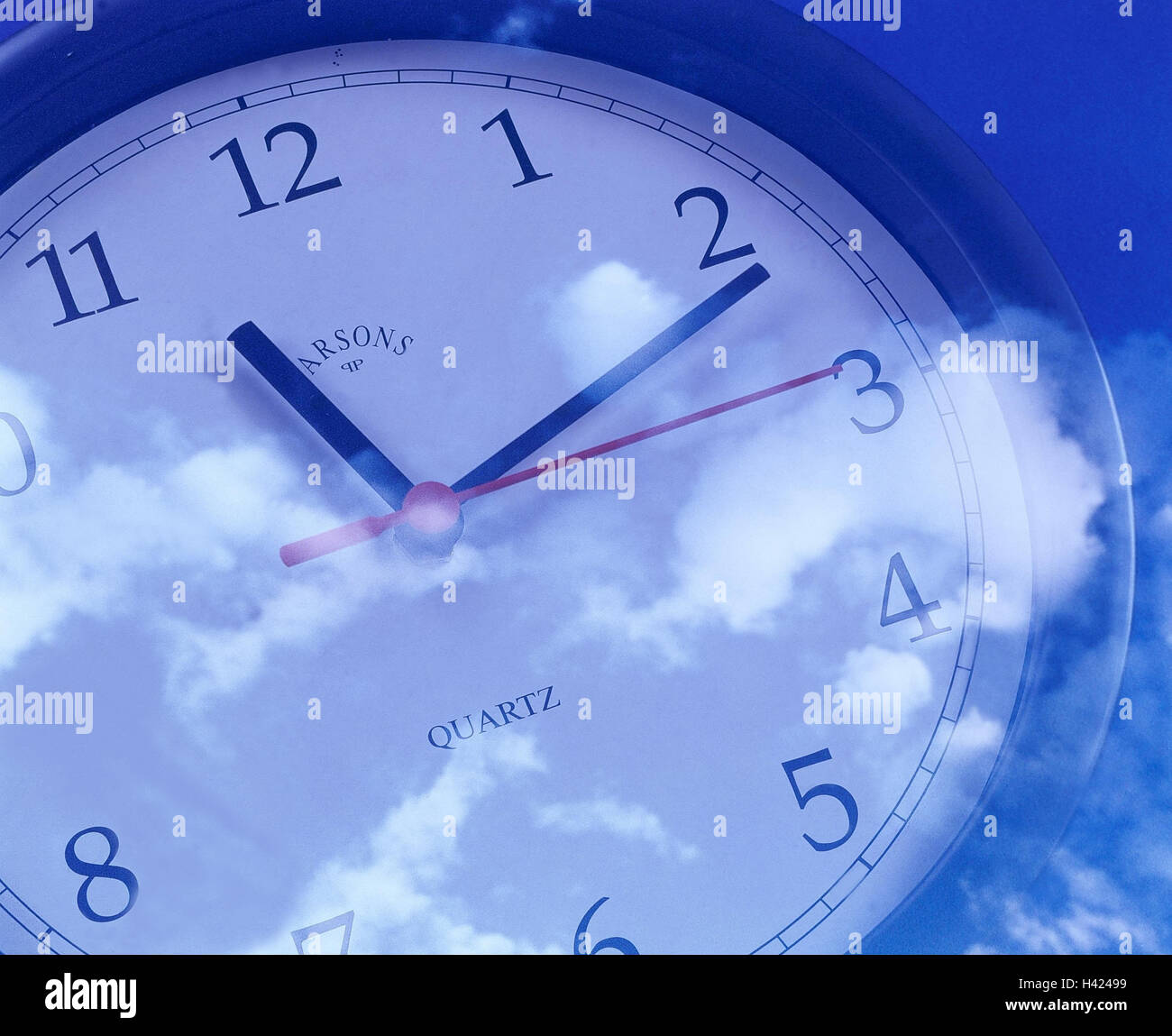 Composing, clock, cloudy sky, Still life, clouds, heavens, cloudies ...