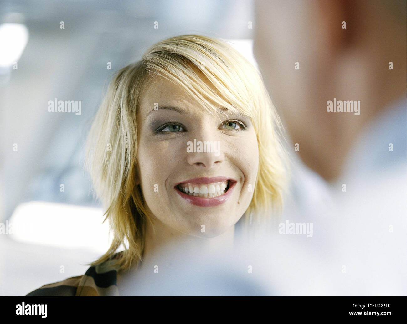 Woman, entertainment, portrait, interlocutor, detail, blur, back view ...