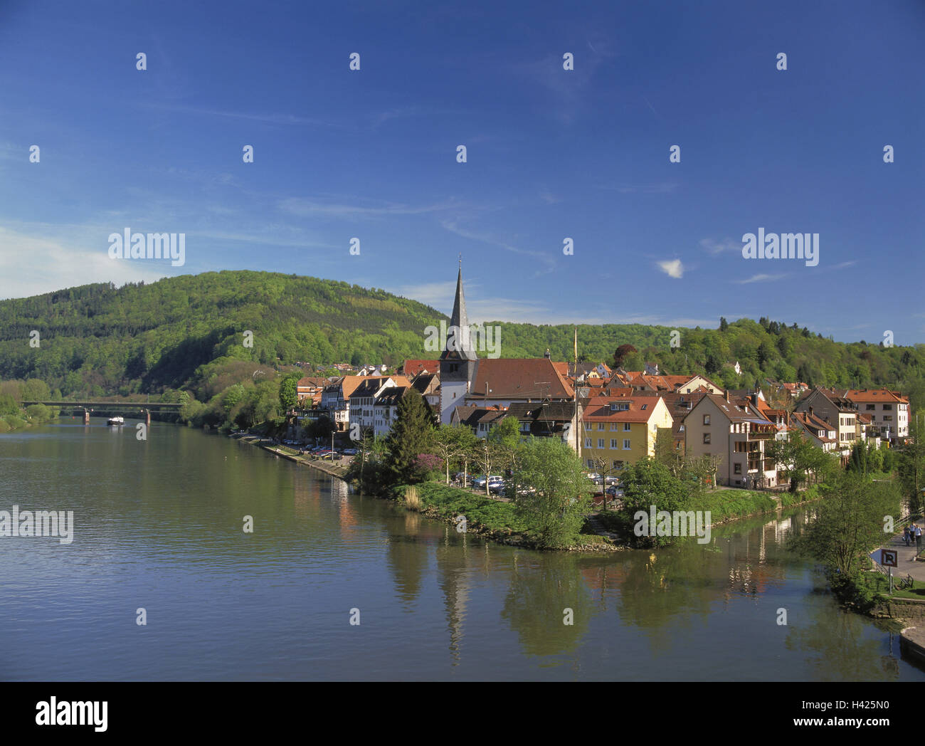 Germany, Baden-Wurttemberg, Neckargemünd, town view, Europe, Rhine ...