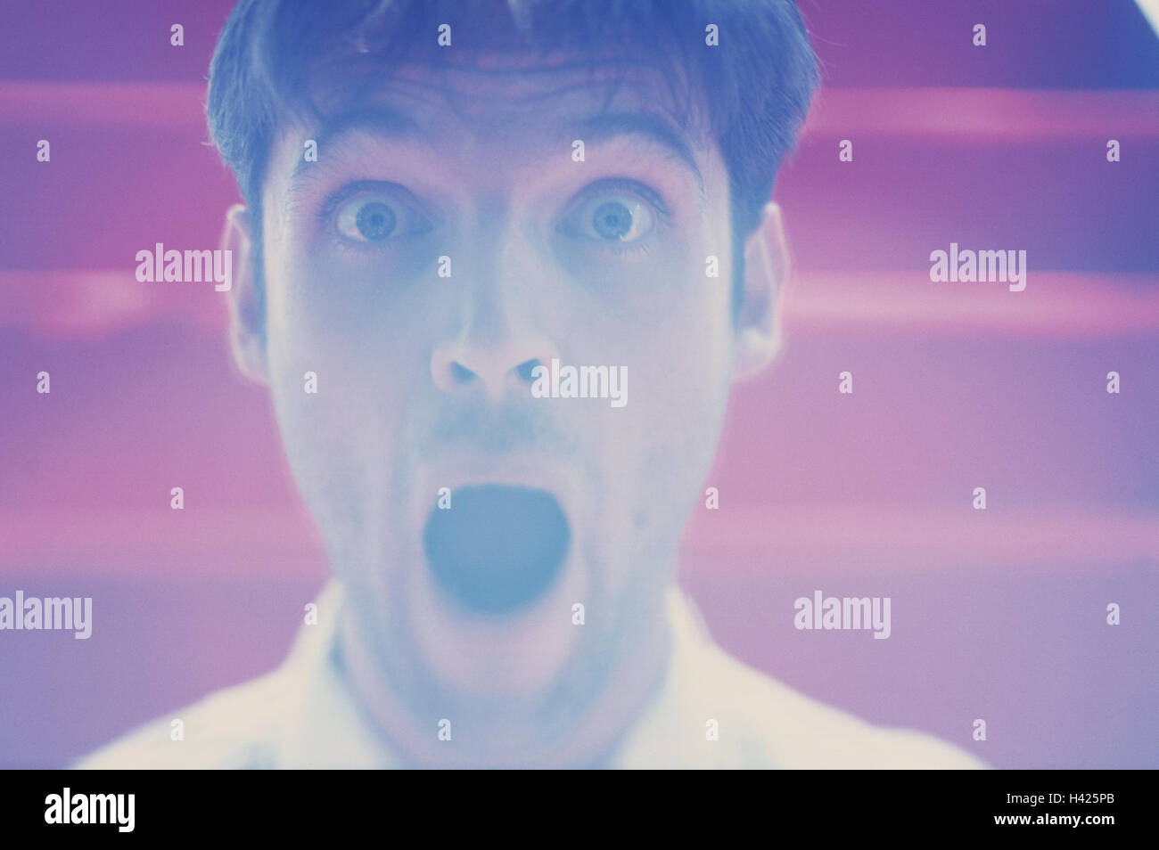 Man, facial play, fright, terror, portrait, man's portrait, expression ...