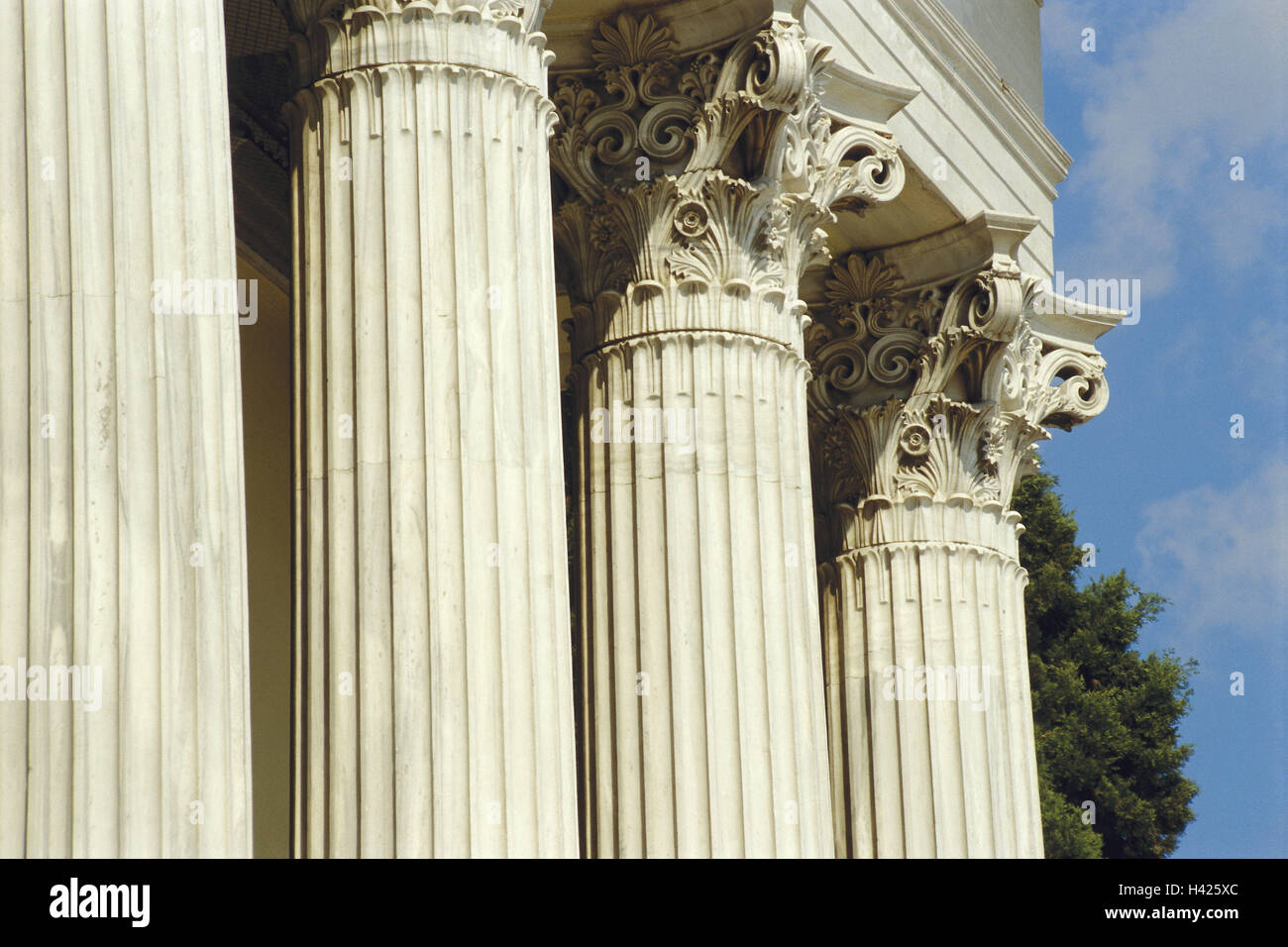 Portico, pillars, detail, colonnaded temple, temple, structure ...