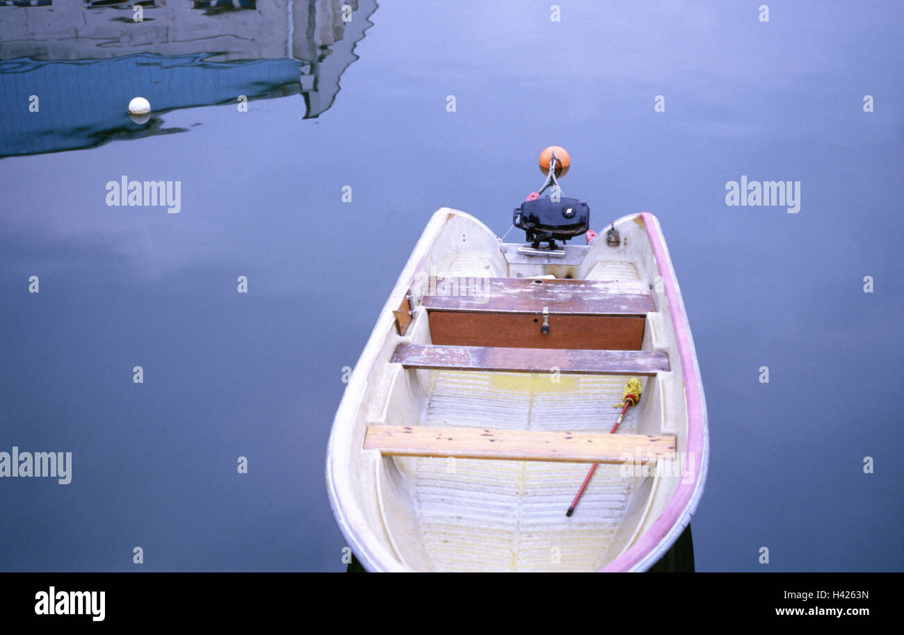 Landing stage, motorboat, lake, harbour, harbour basin, boat, outboard ...