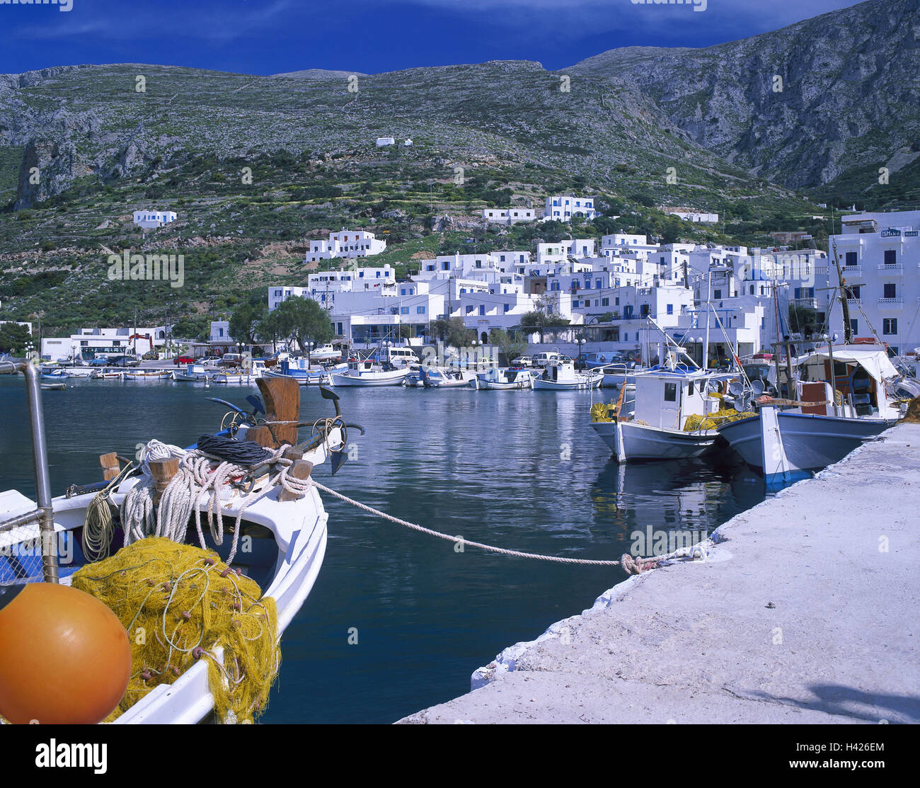 Greece, the Cyclades, island Amorgos, Ormos Aegiali, local view ...