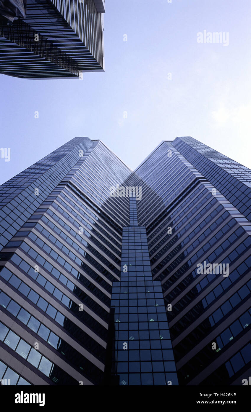 China, Hong Kong, high rises, from below, Asia, Eastern Asia, People's ...
