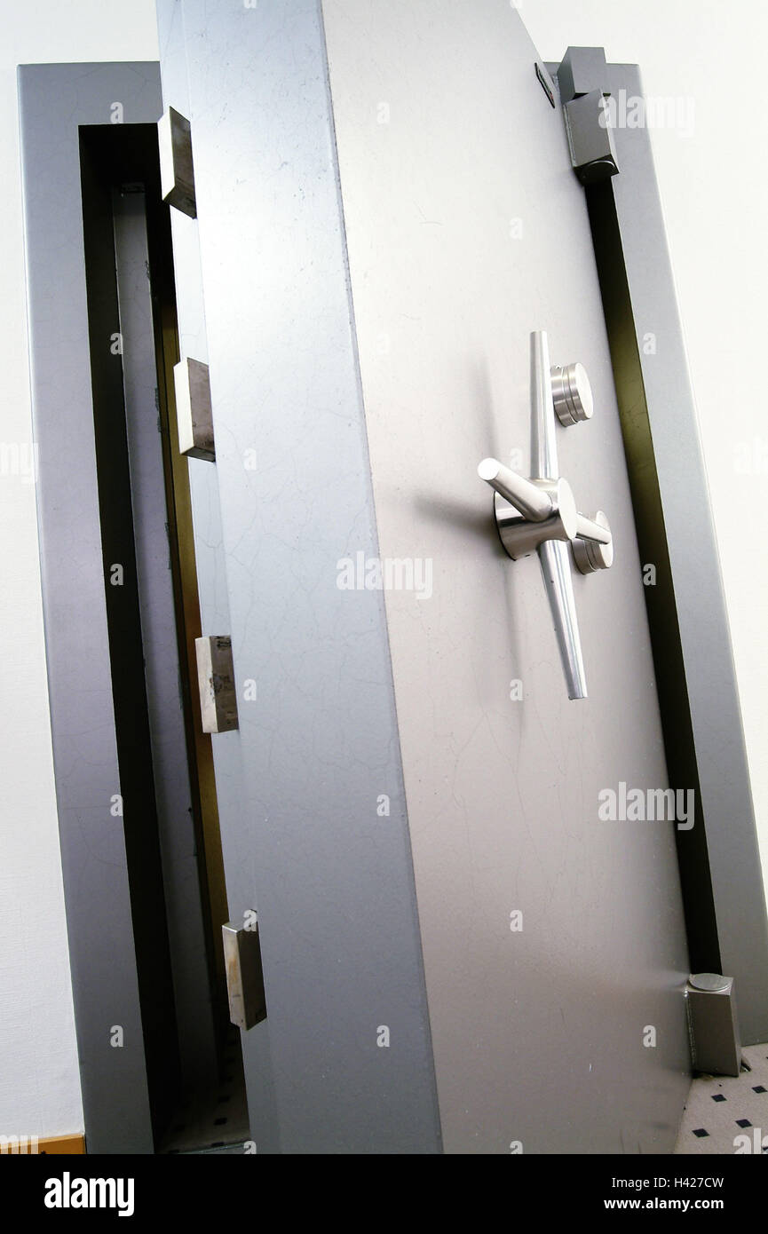 Bank, vault, Stahltür, open Bank buildings, indoors, interior reception ...