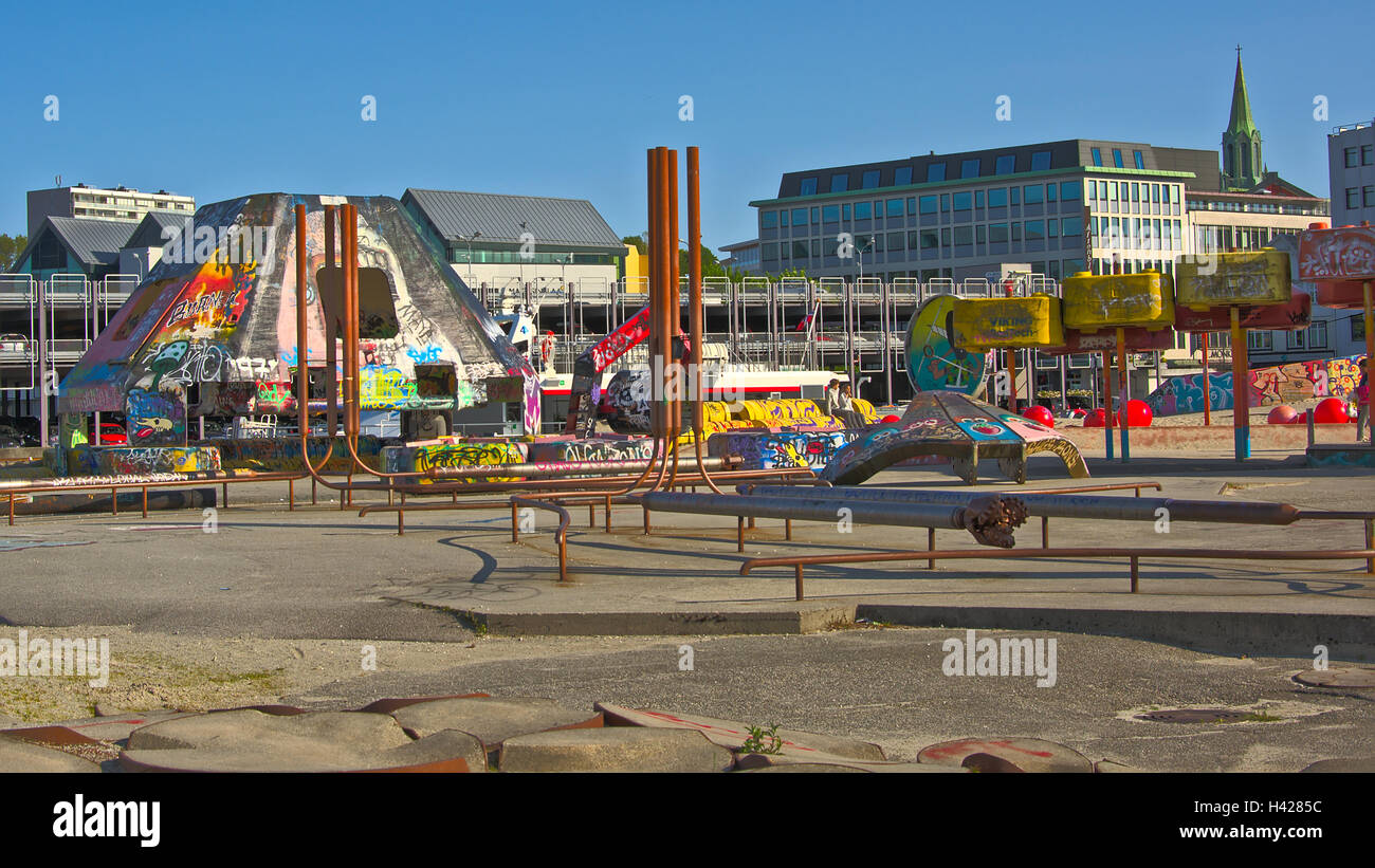 Geopark: colourful urban playground constructed from recycled materials ...