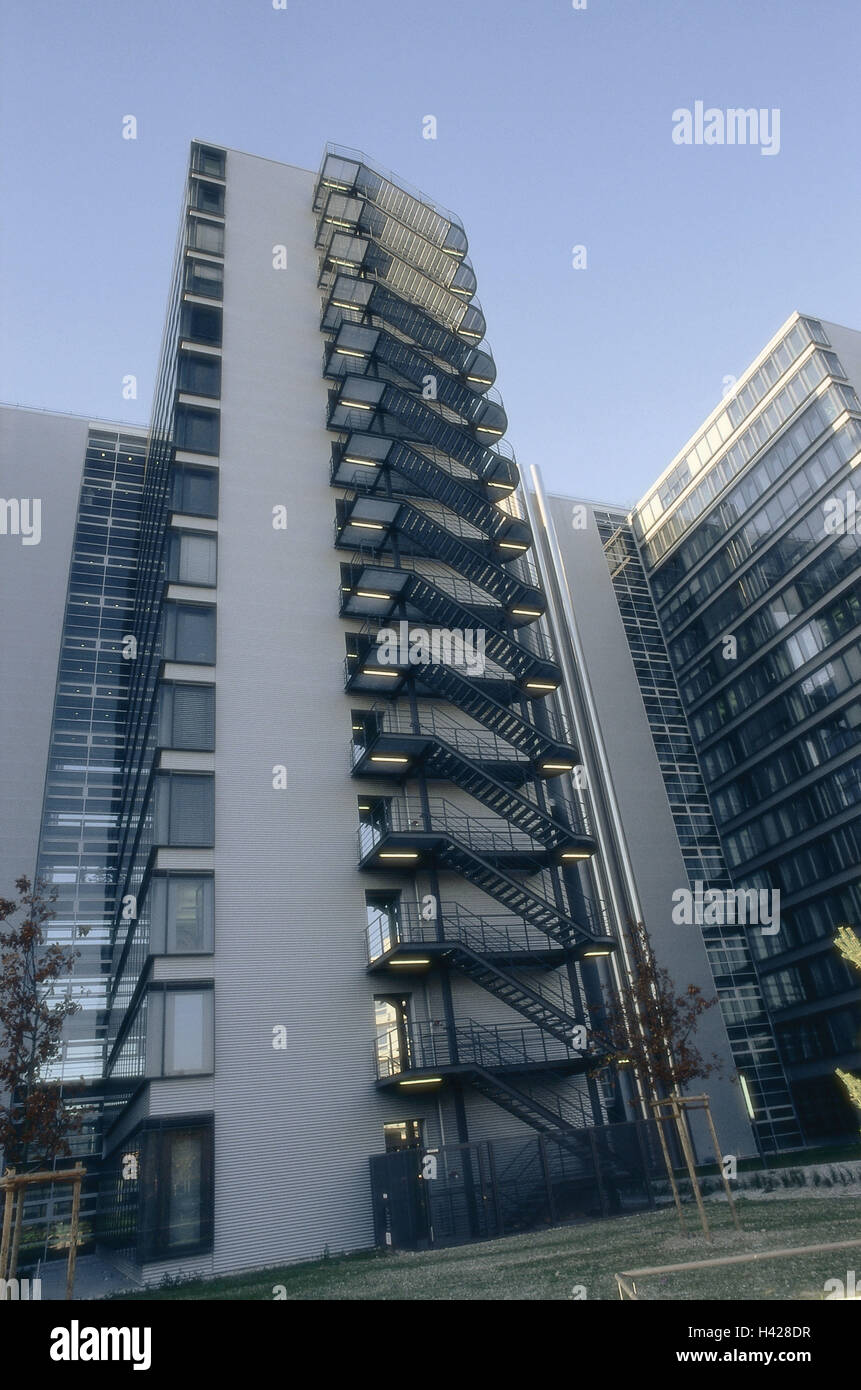 Germany, Upper Bavaria, Munich, Telekom-Center, facade, detail, Bavaria ...