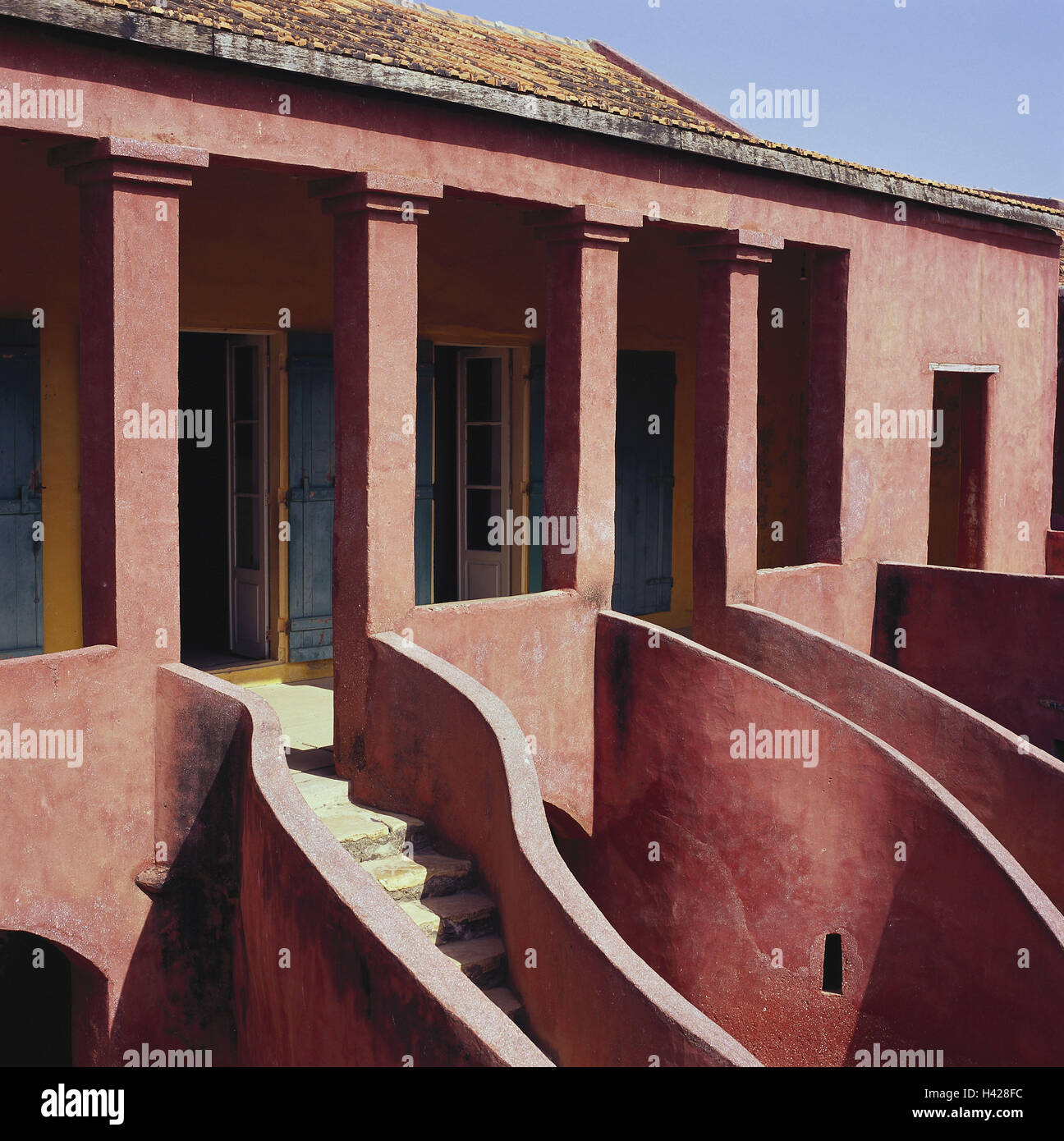 Senegal, the Cape Verde, Ile de Goree, house, stairs rising, Africa ...