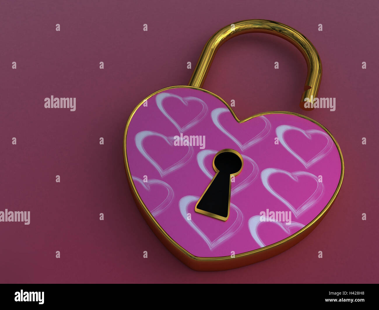 Computer graphics, padlock, heart-shaped, heart form, hearts, lock ...