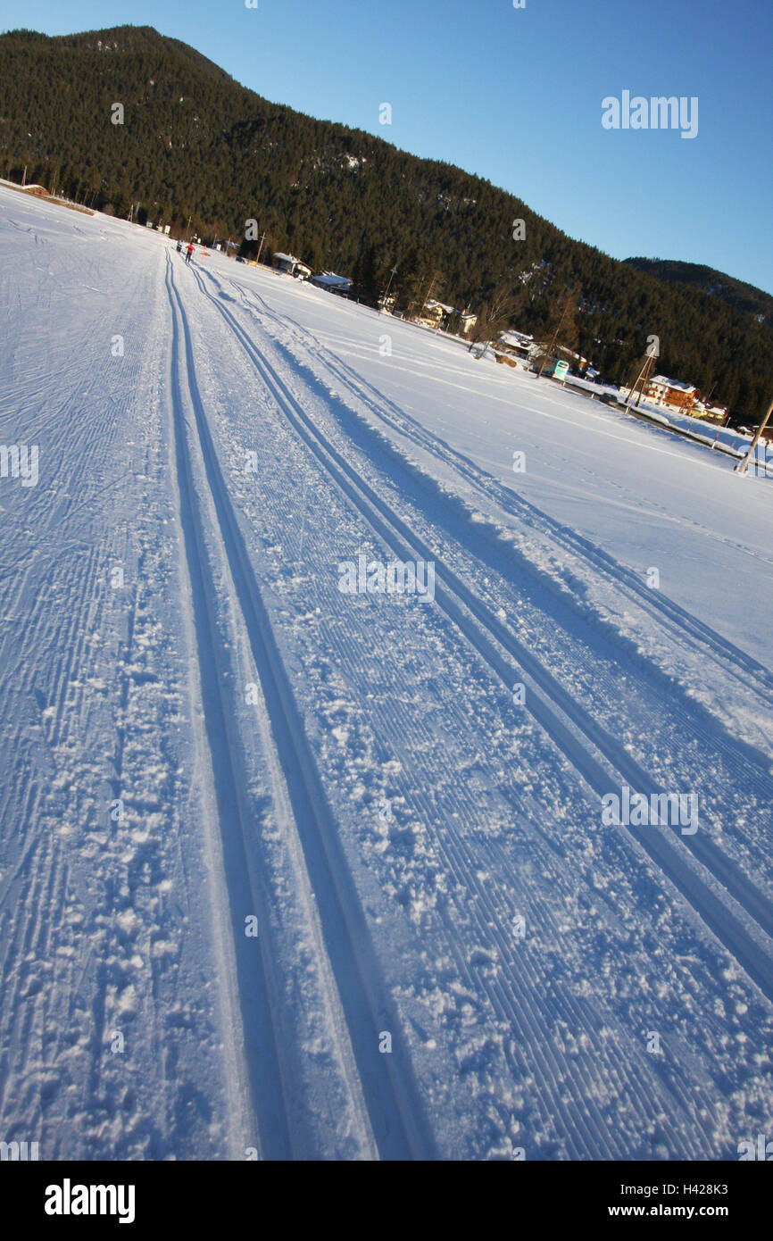 There go cross-country skiing, classically, cross-country trail, track ...