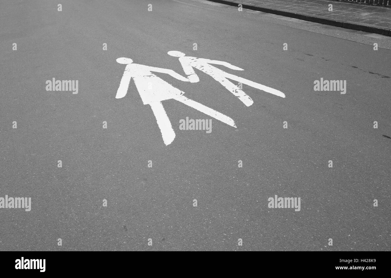 Street, pavement, pictogram, pedestrians Stock Photo - Alamy
