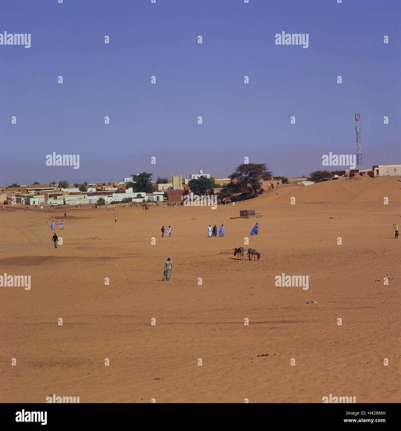 Mauritania, region Adrar, Chinguetti, Neustadt, outskirts, passer-by ...