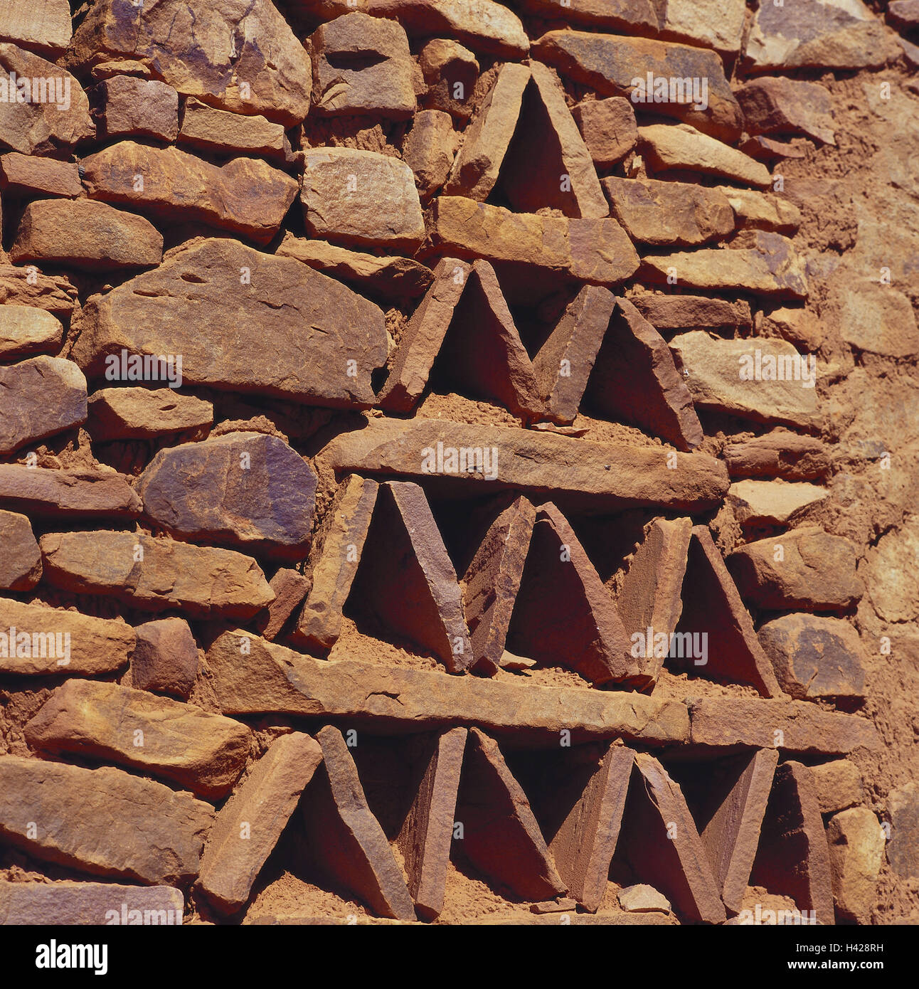 Mauritania, region Adrar, Ouadane, Old Town, city wall, detail, Africa ...