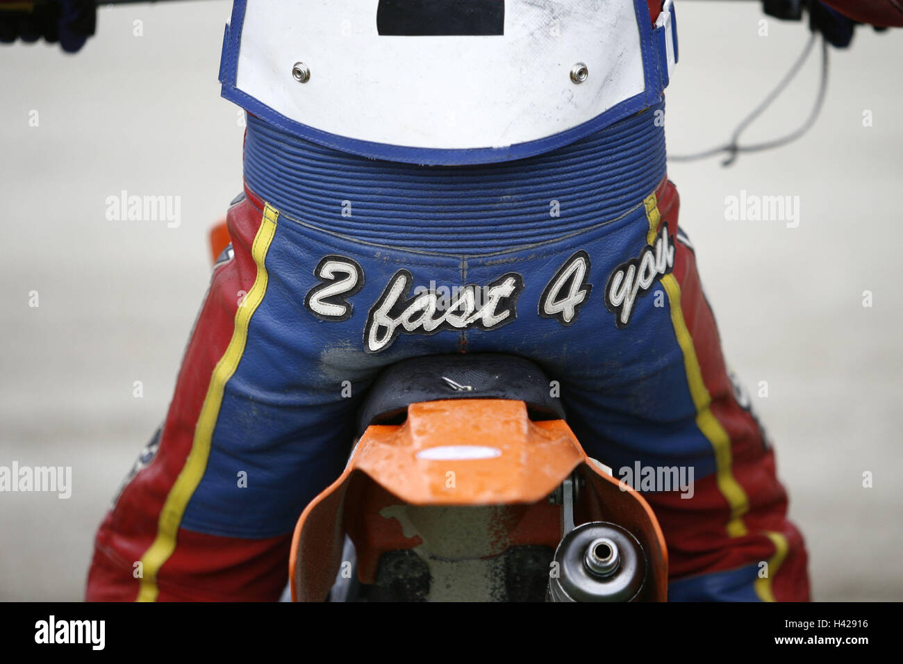 Motorcycle Speedway Pfaffenhofen, notch, driver, rear view Stock Photo ...