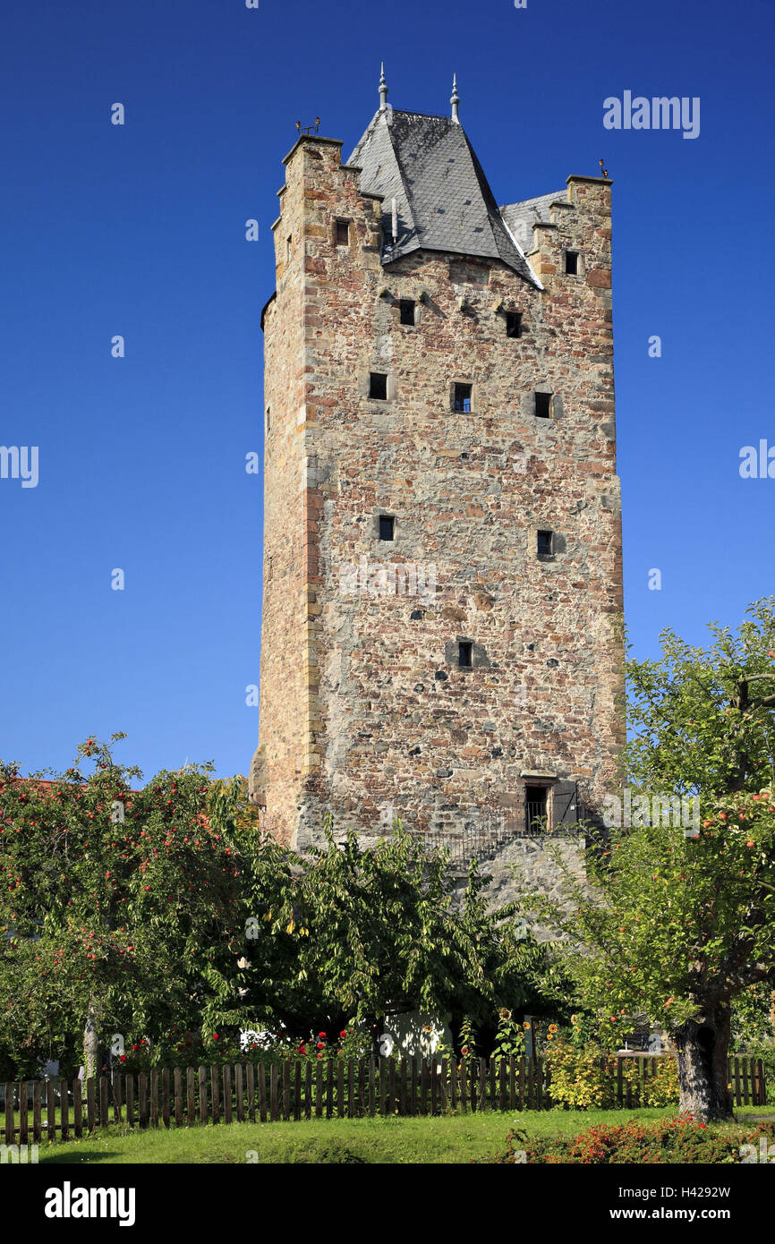Fritzlar, grey tower, Hessen, Germany Stock Photo - Alamy