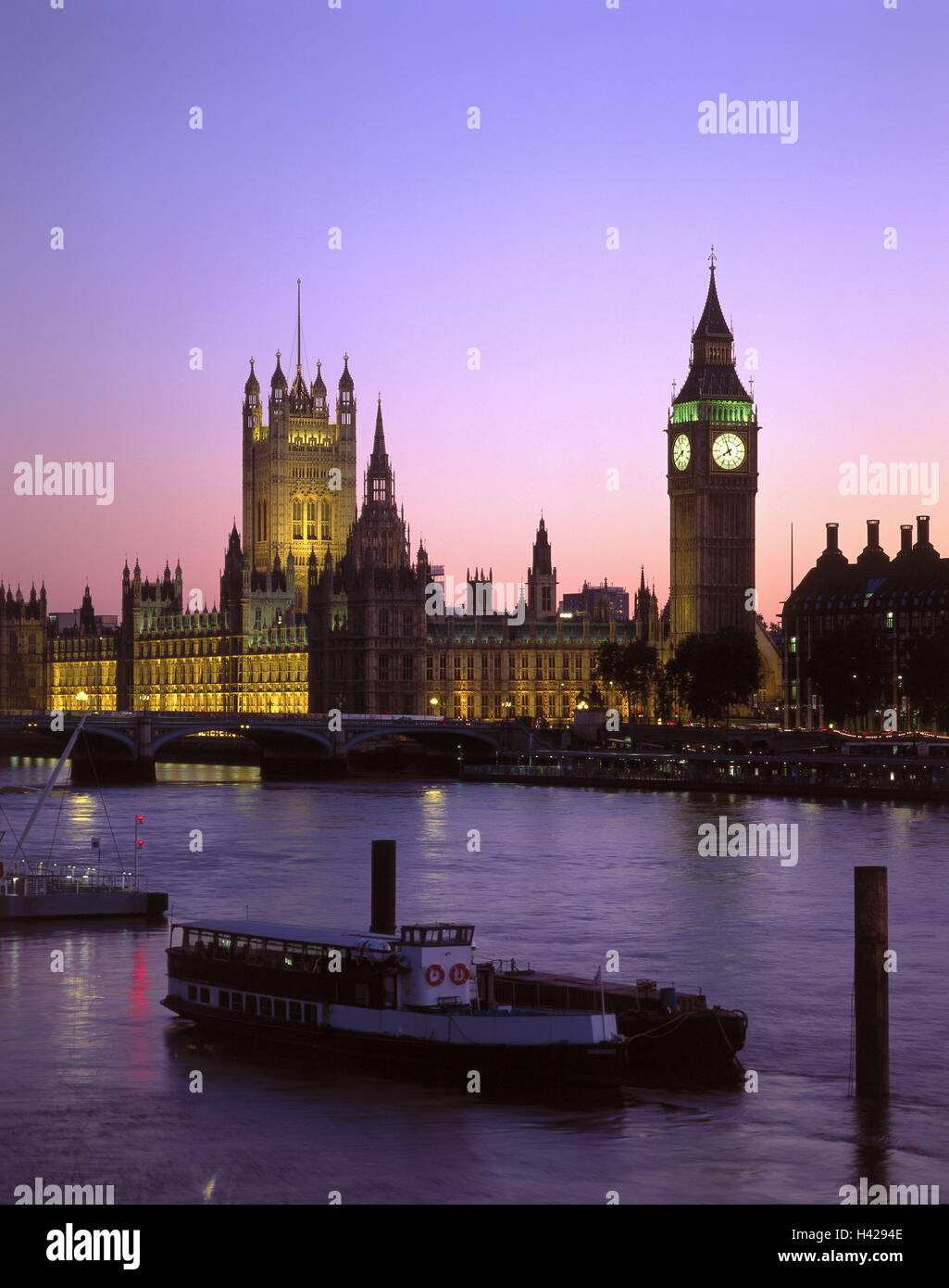 Great Britain, England, London, Big Ben, parliament building, river ...