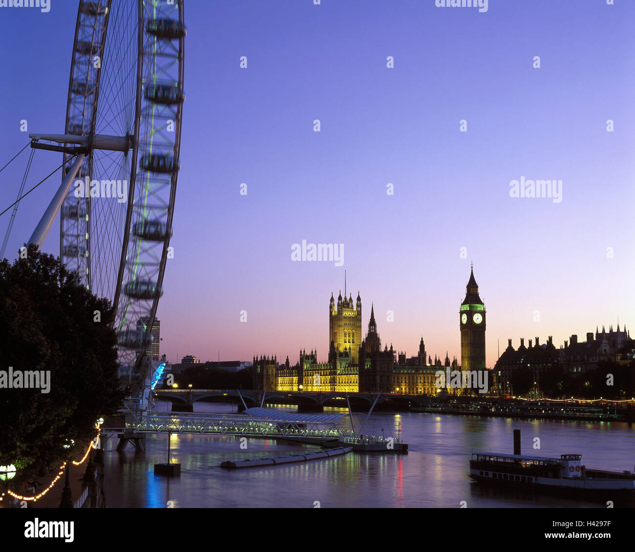 Great Britain, England, London, Big Ben, parliament, London Eye ...